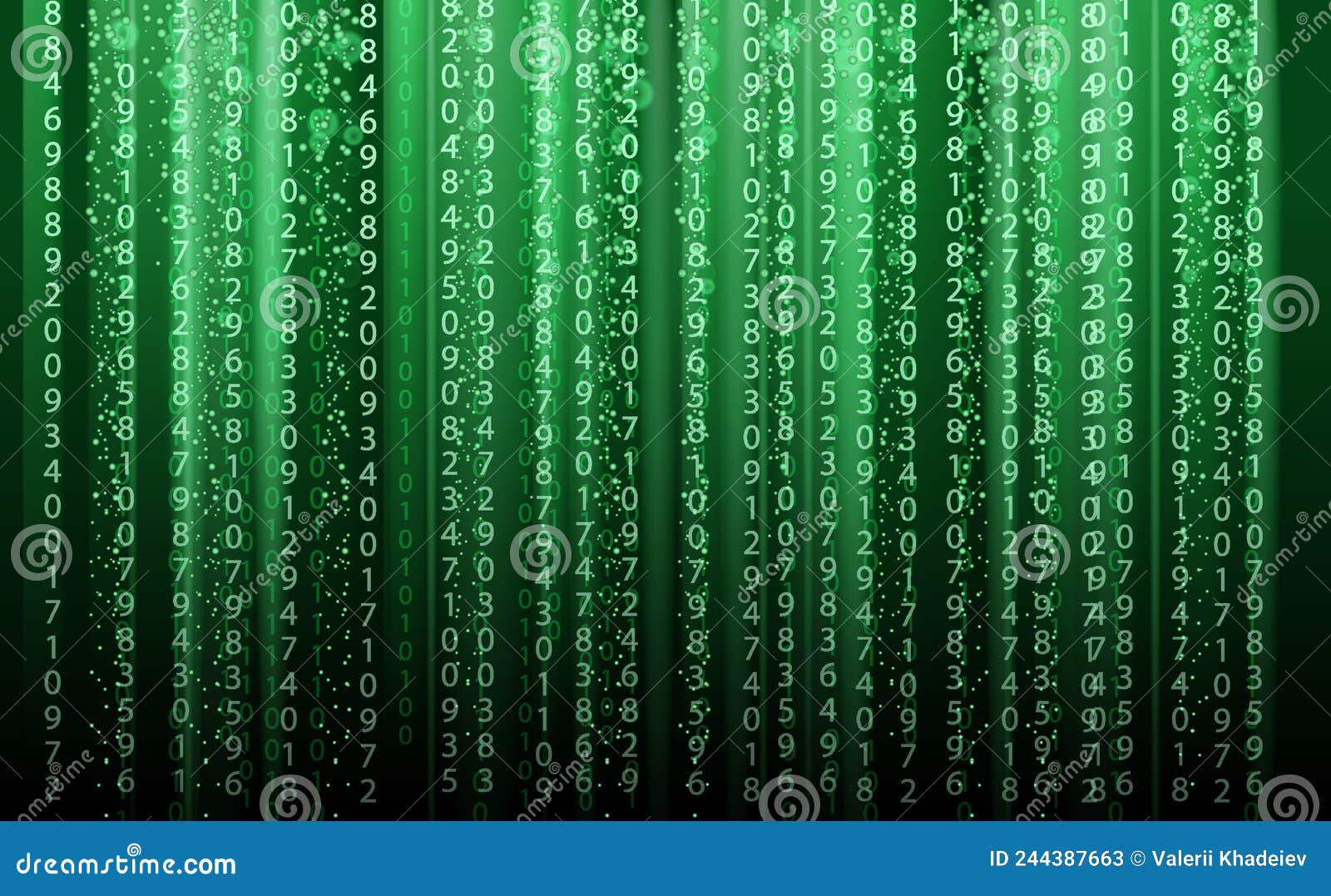 Technology Abstract Background, Matrix Style, Green Color, Falling ...