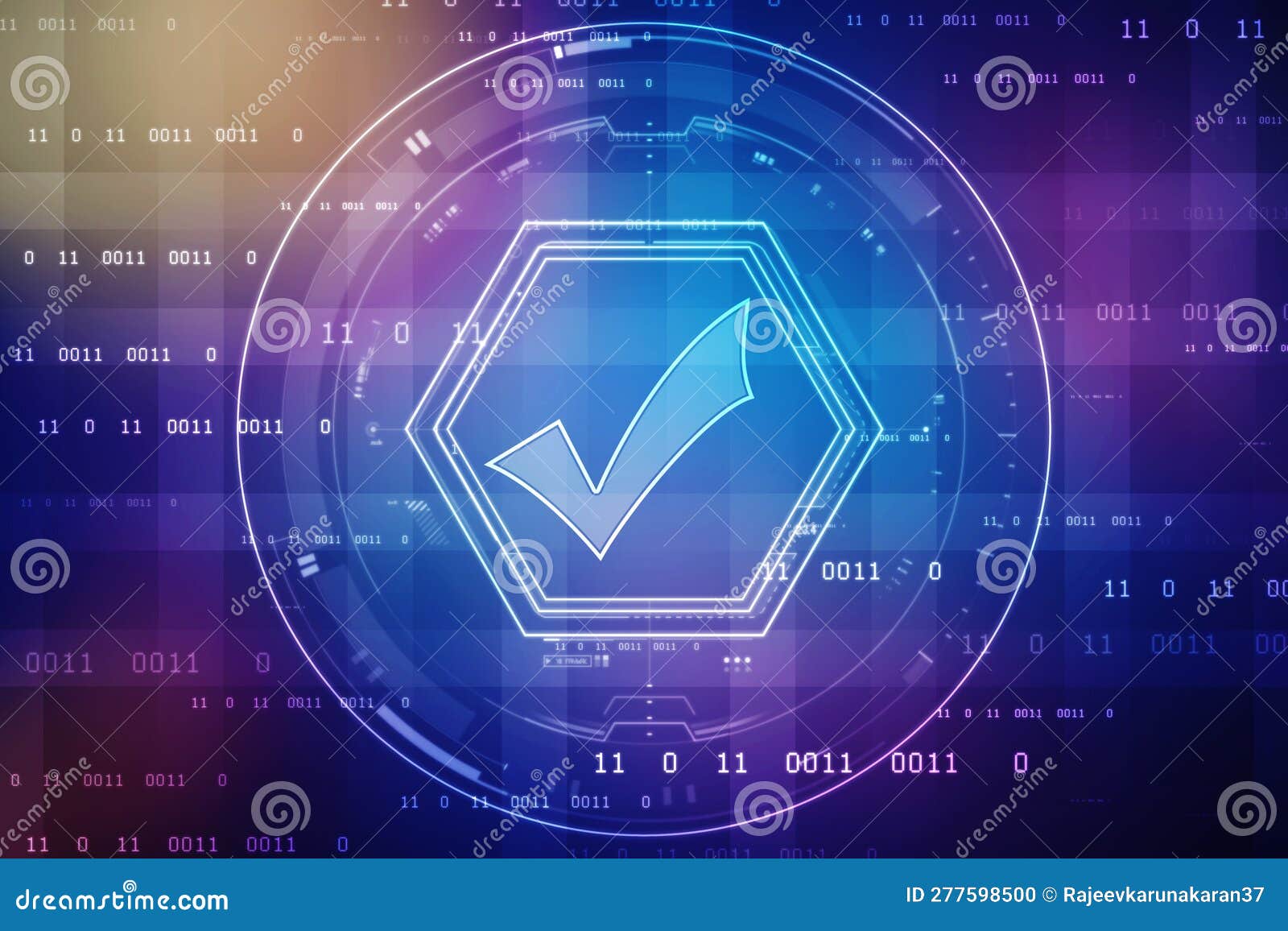 Technology Abstract Background, Tech Futuristic Check Mark Symbol Stock ...