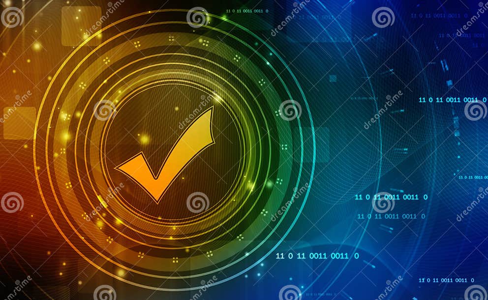 Technology Abstract Background, Tech Futuristic Check Mark Symbol Stock ...