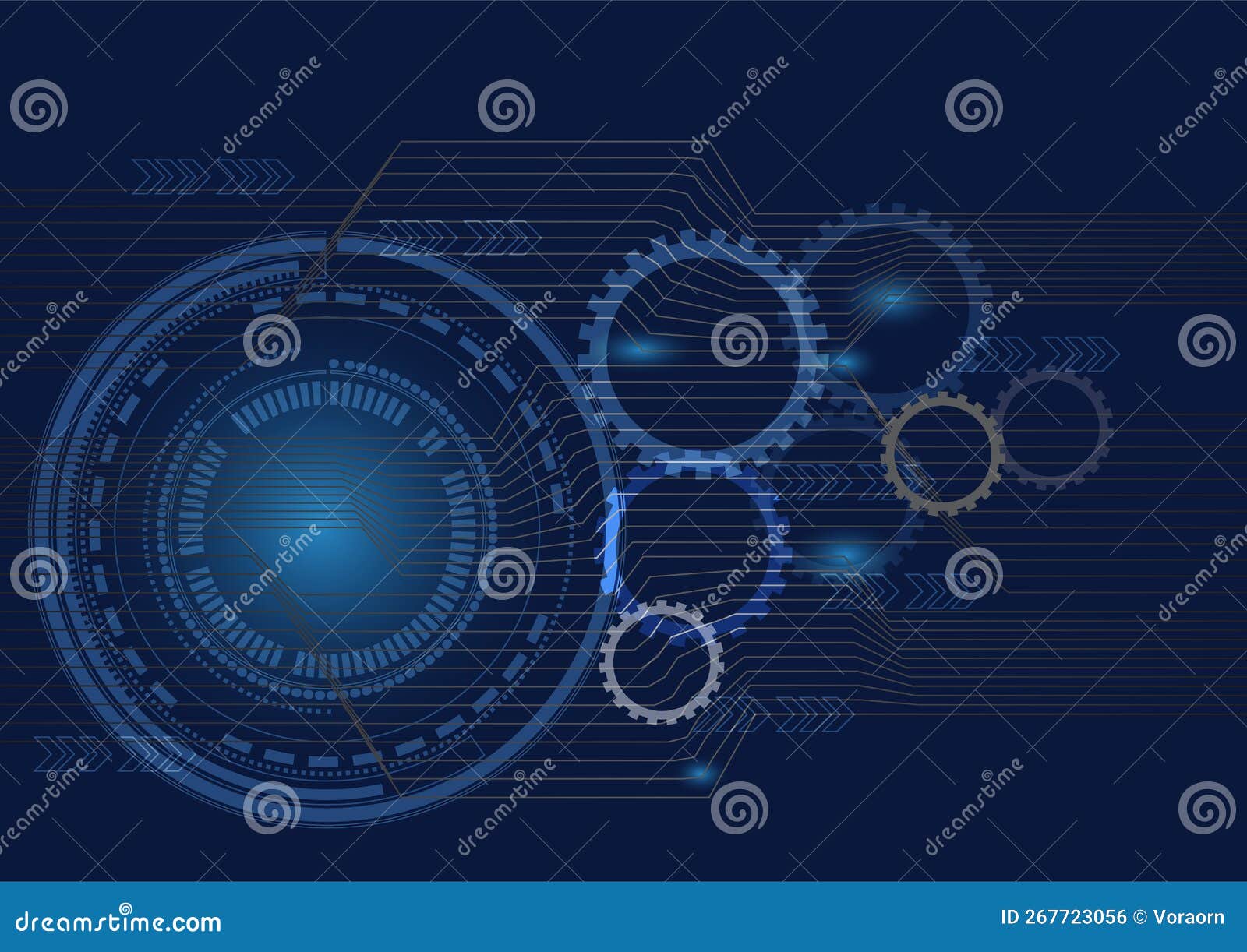Tech Wheel and Cog and Wireframe Stock Vector - Illustration of metal ...
