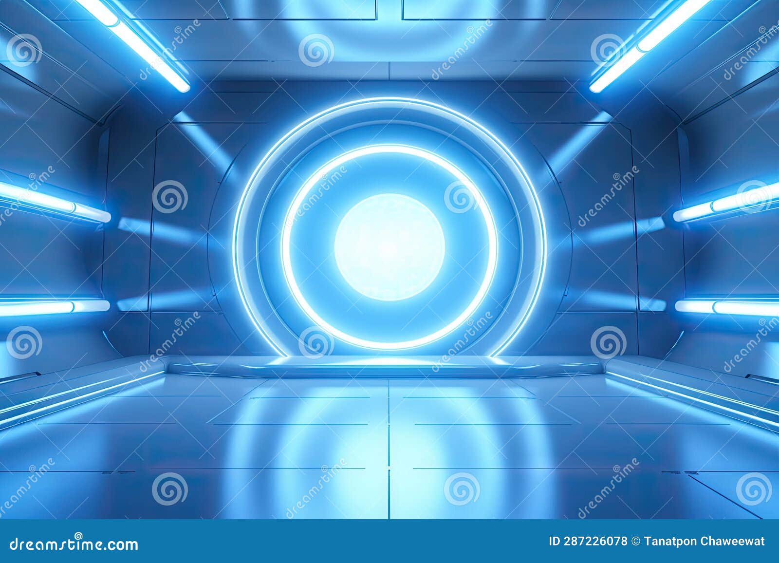 Technology Abstract Blue Hi-tech Stage Display Background, Empty Space ...