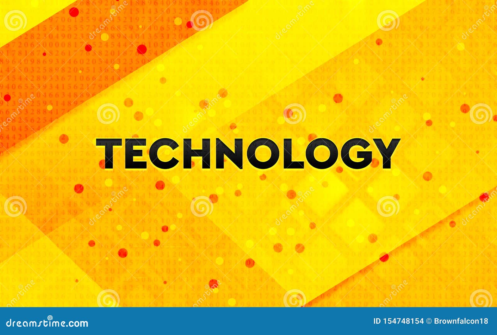 Technology Abstract Digital Banner Yellow Background Stock Illustration ...