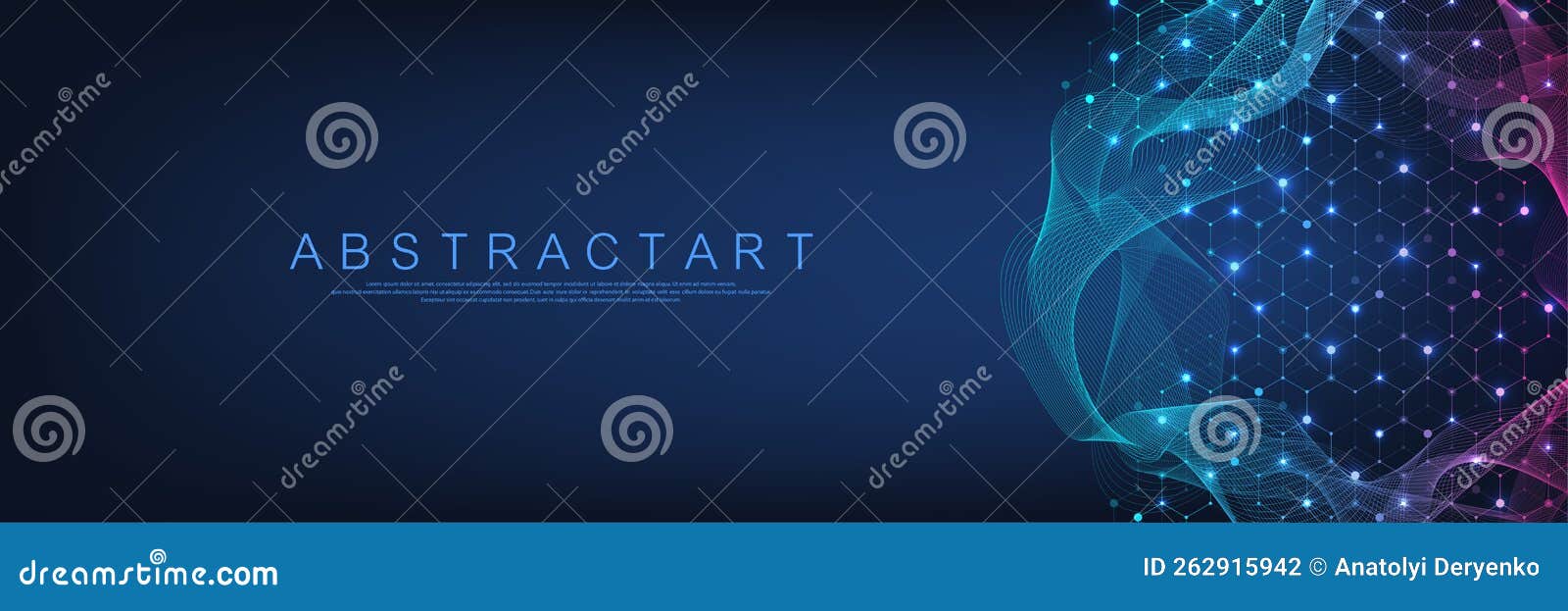 Technology Abstract Lines and Dots Connect Background with Hexagons ...