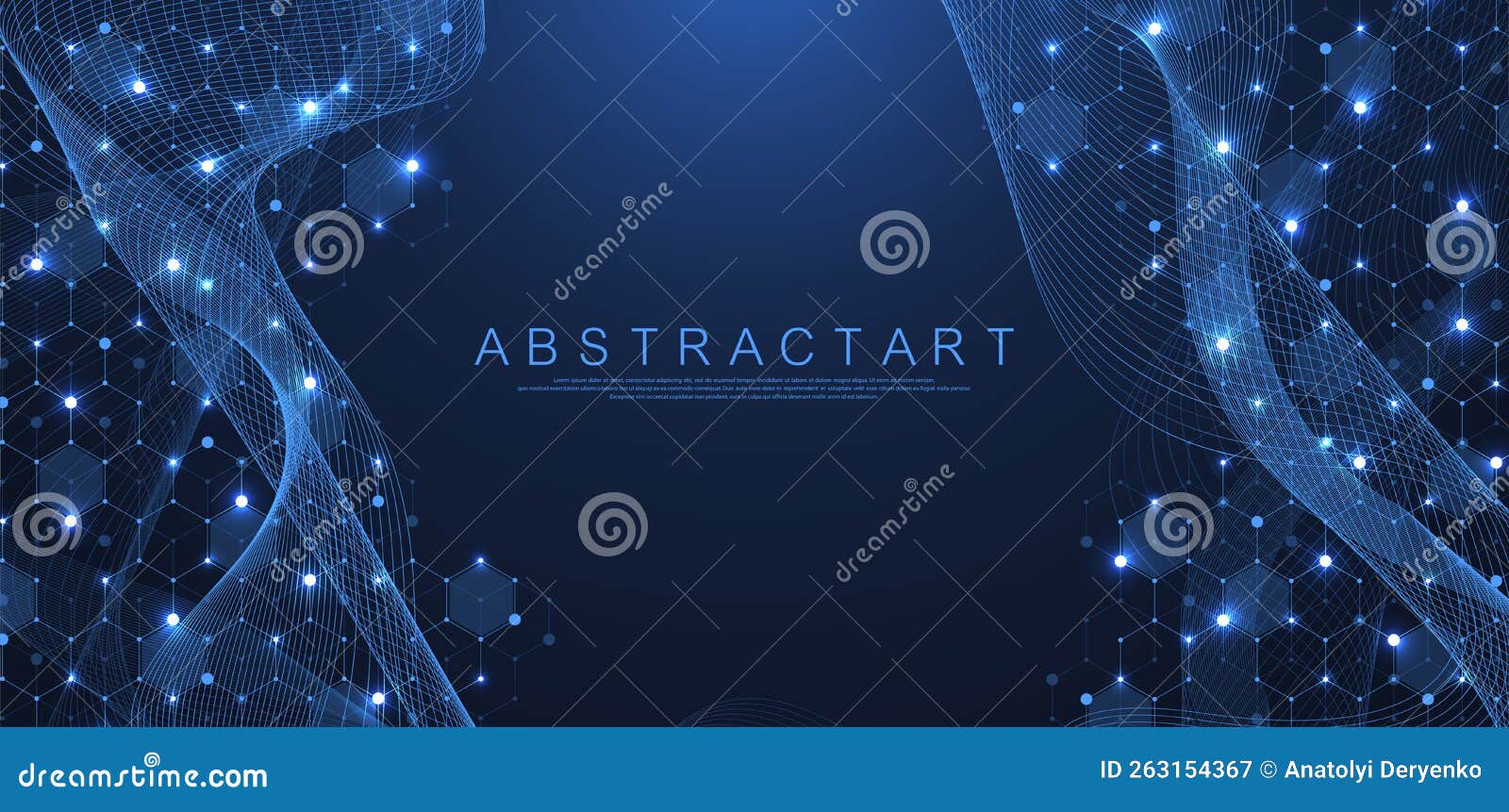 Technology Abstract Lines and Dots Connect Background with Hexagons ...