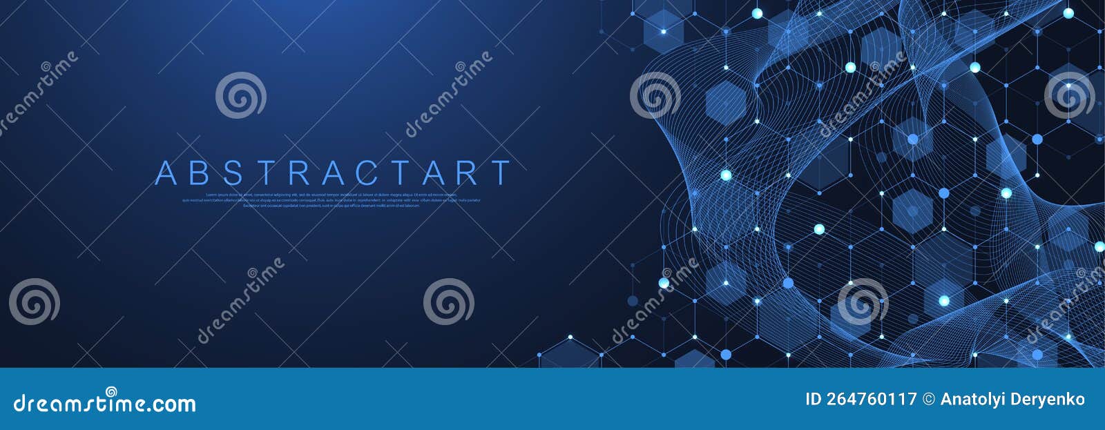 Technology Abstract Lines and Dots Connect Background with Hexagons ...