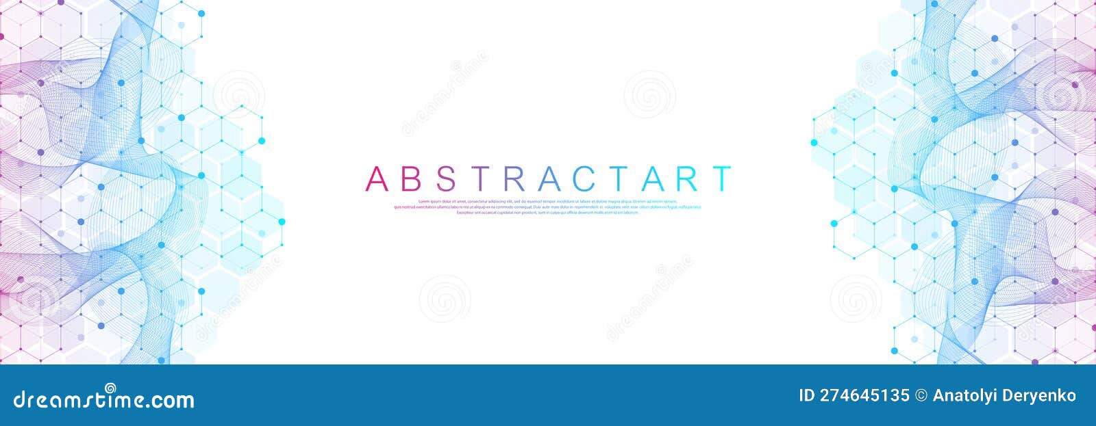 Technology Abstract Lines and Dots Connect Background with Hexagons ...