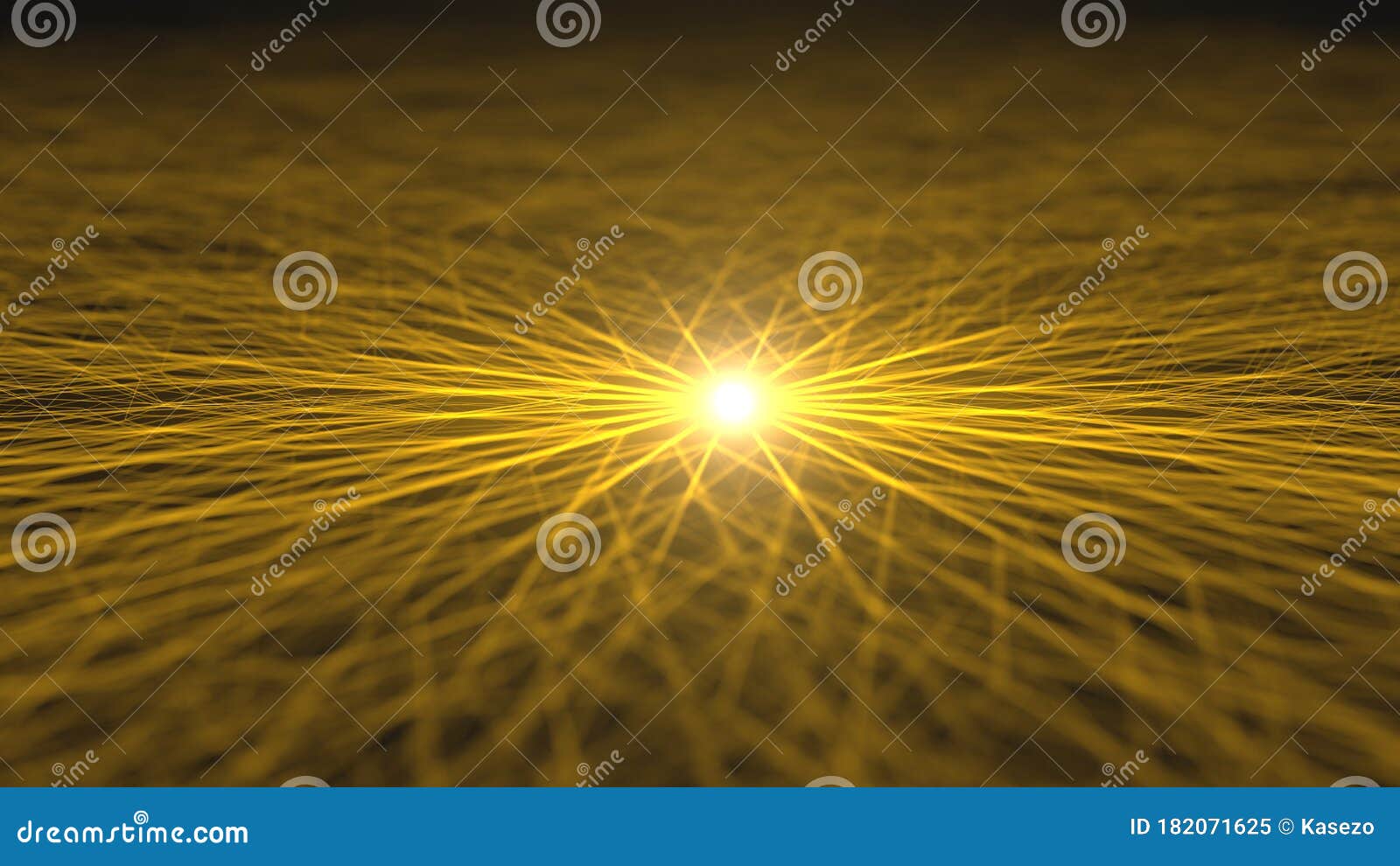 Technology Abstract Lines with Light Beam on Center. 3D Illustration ...