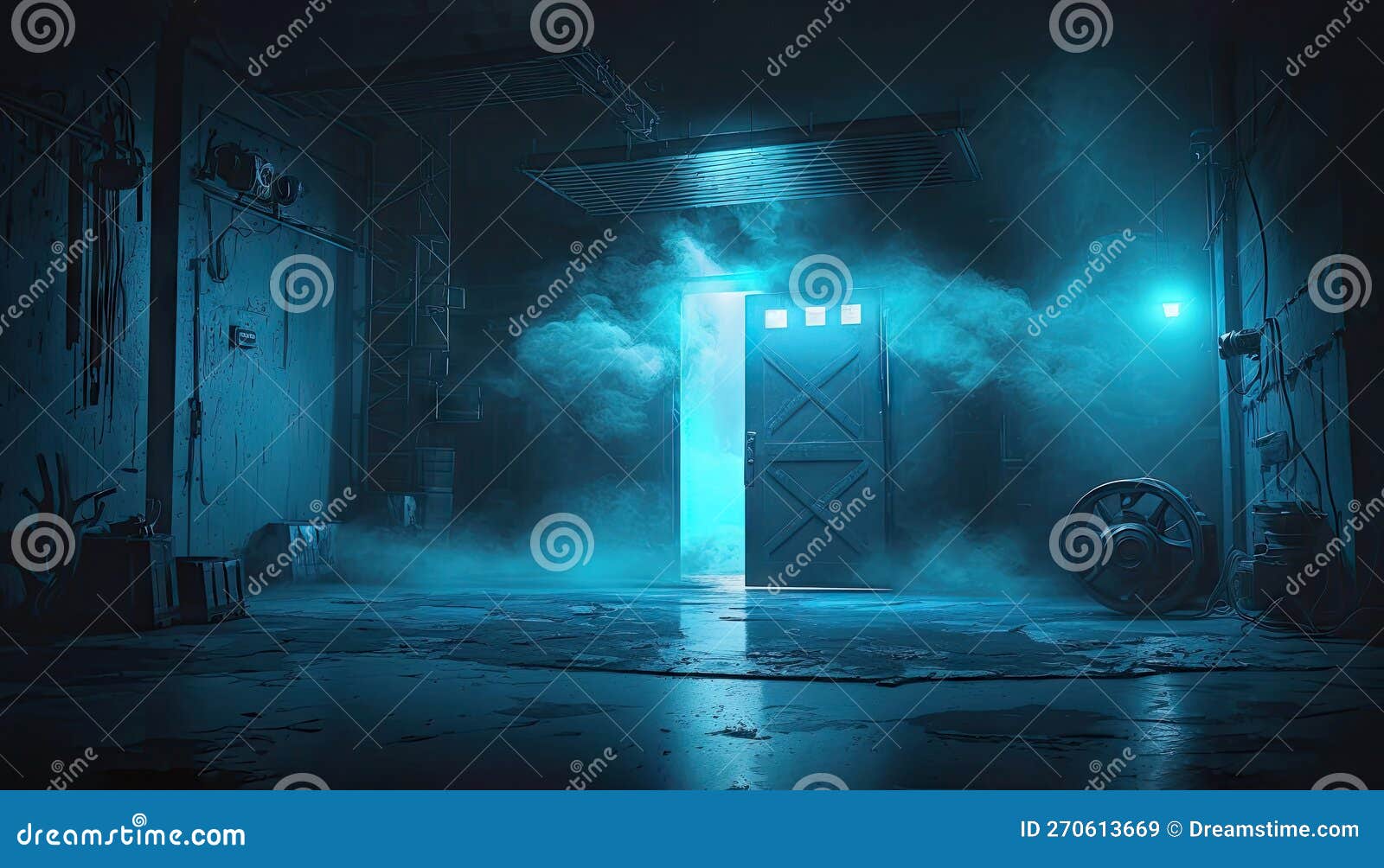 Technology Abstract Neon Light Background, Empty Space Scene, Spotlight ...