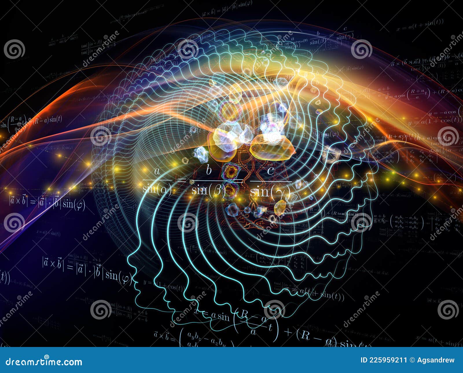 Calculating Minds stock illustration. Illustration of bright - 225959211