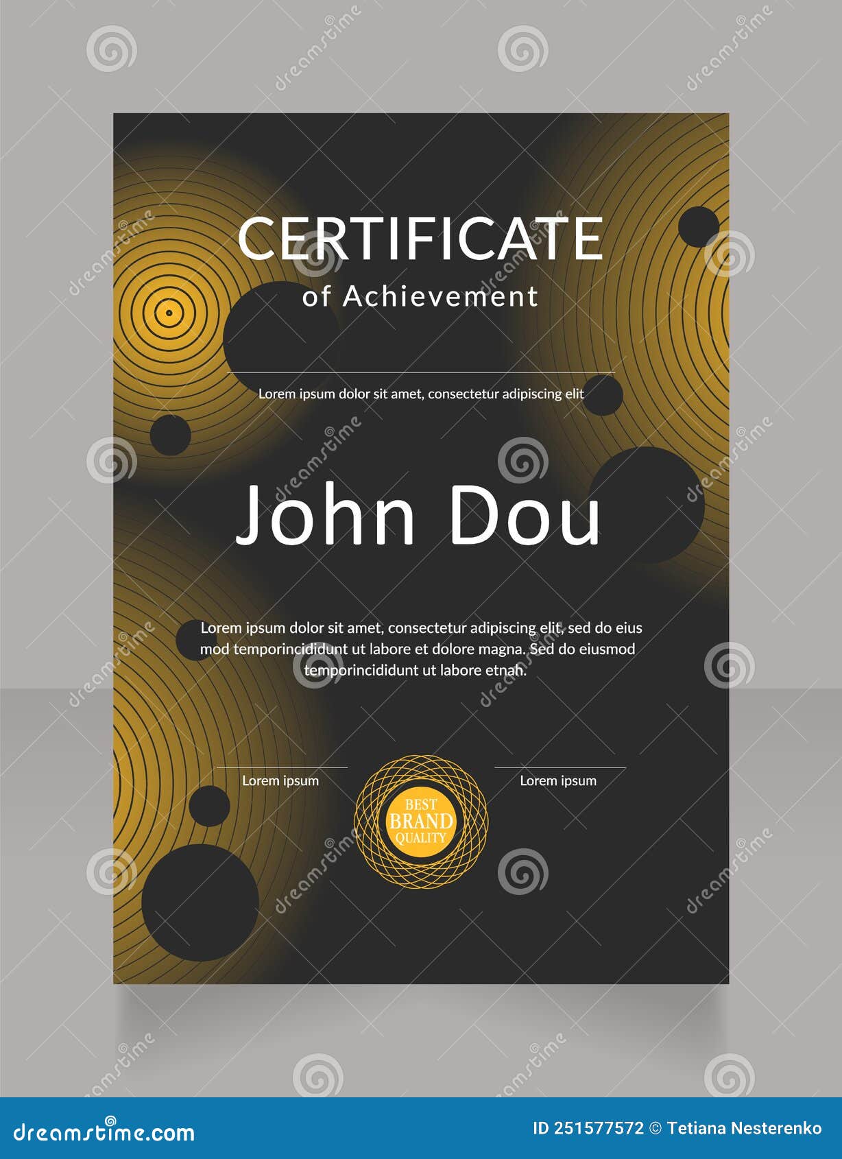 Technology Achievement Certificate Design Template Stock Vector ...