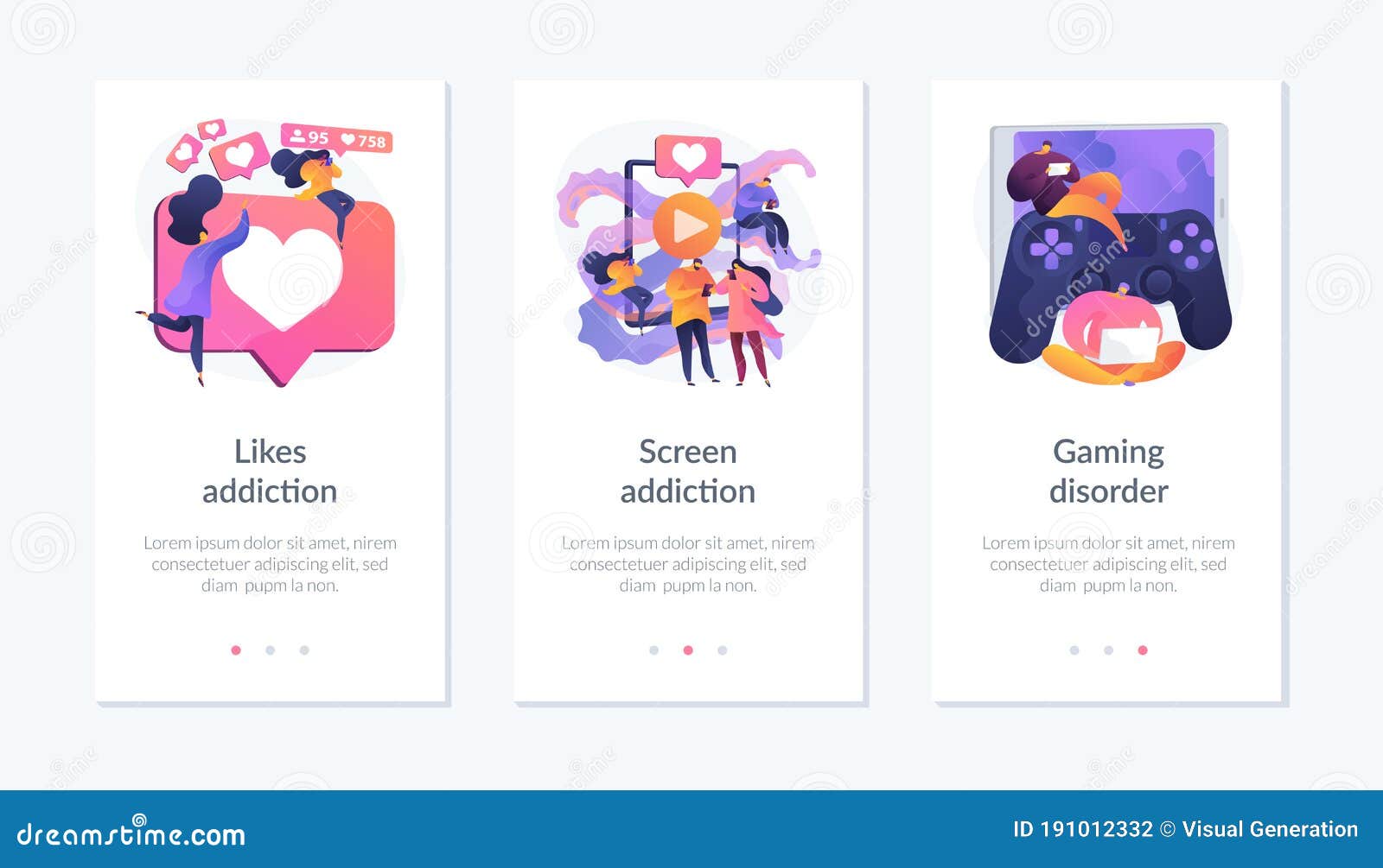 Technology Addiction App Interface Template. Stock Vector ...