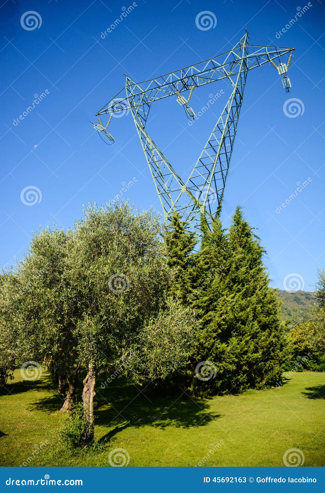 Technology against nature stock image. Image of mountain - 45692163