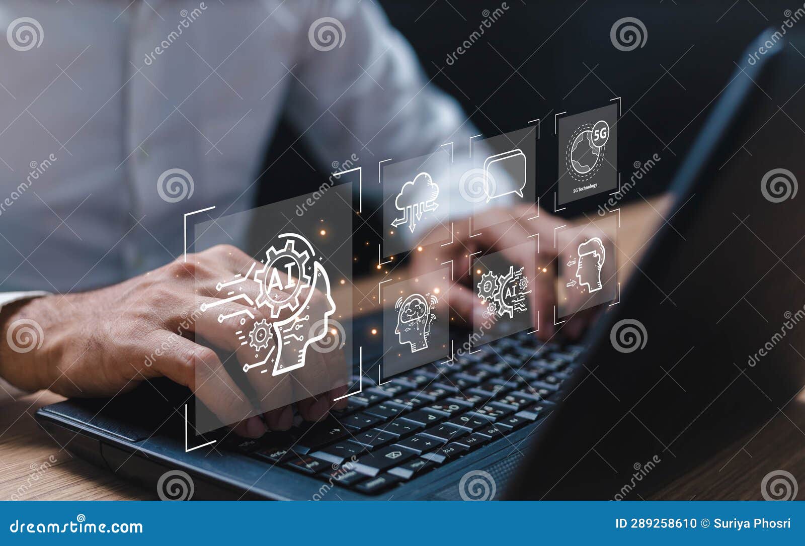 Technology Ai with Businessman or Analyst Working in Business Analytics ...