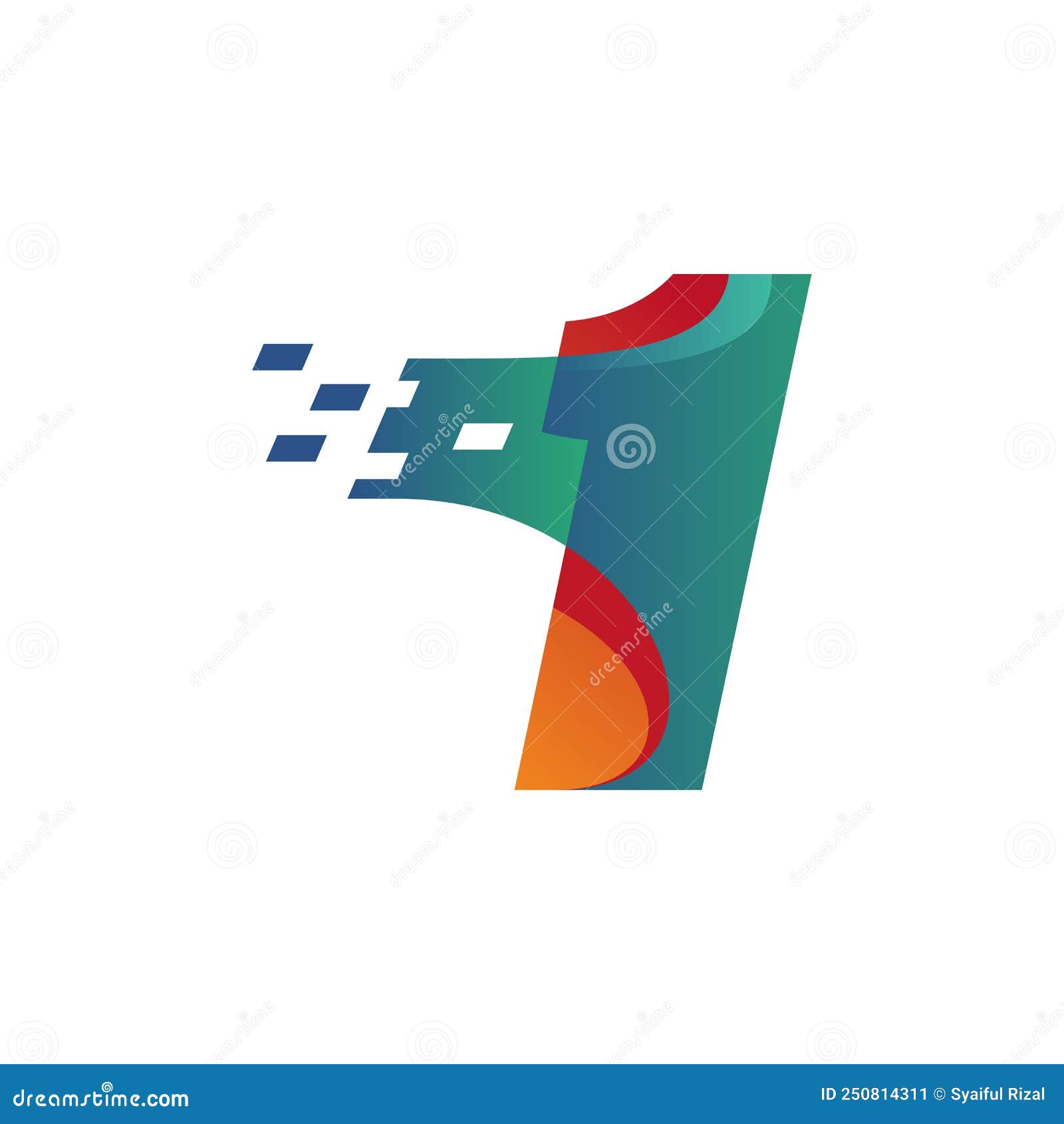 Number 1 Logo Technology with Color Stock Vector - Illustration of ...