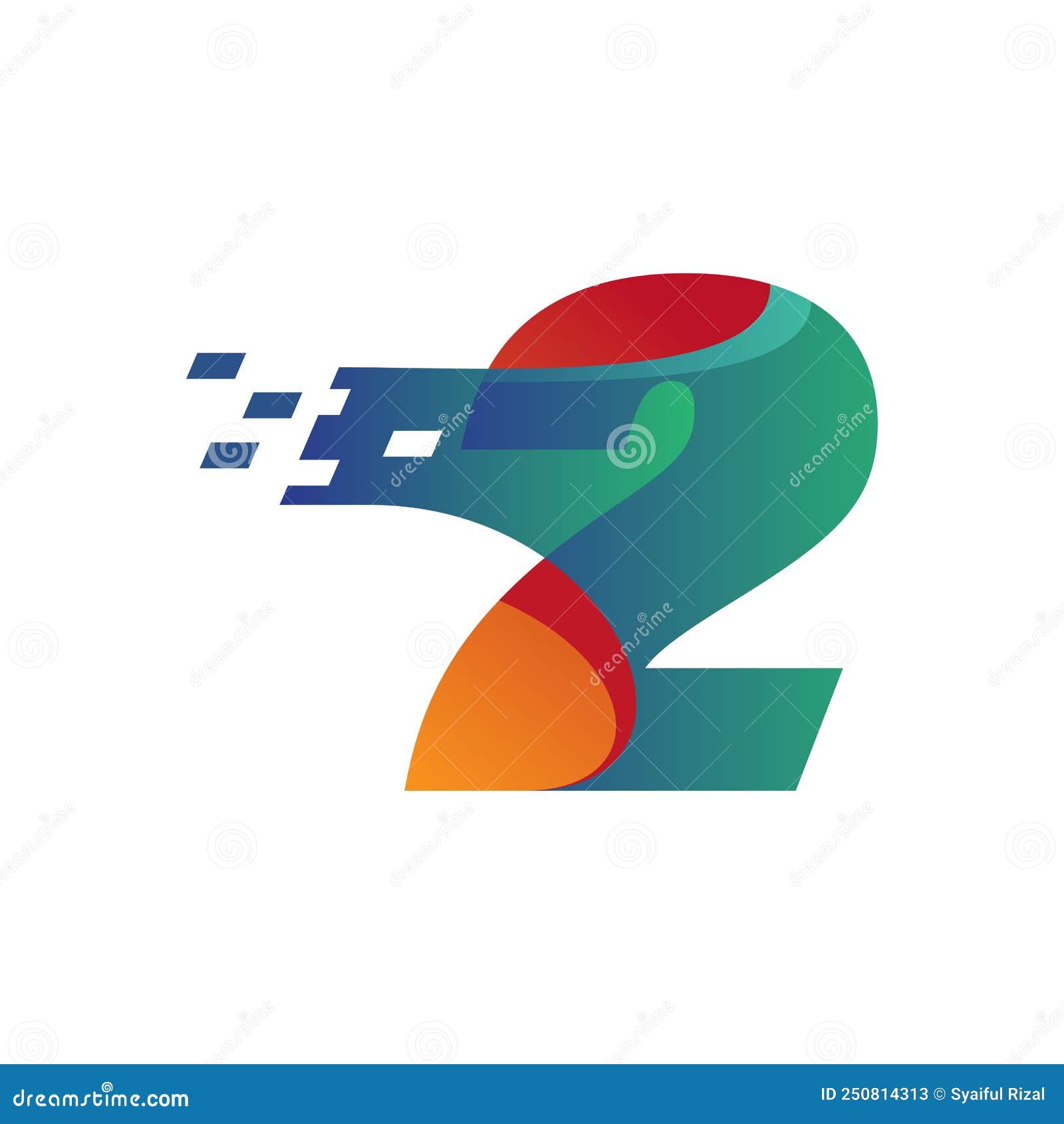 Number 2 Logo Technology with Color Stock Vector - Illustration of data ...
