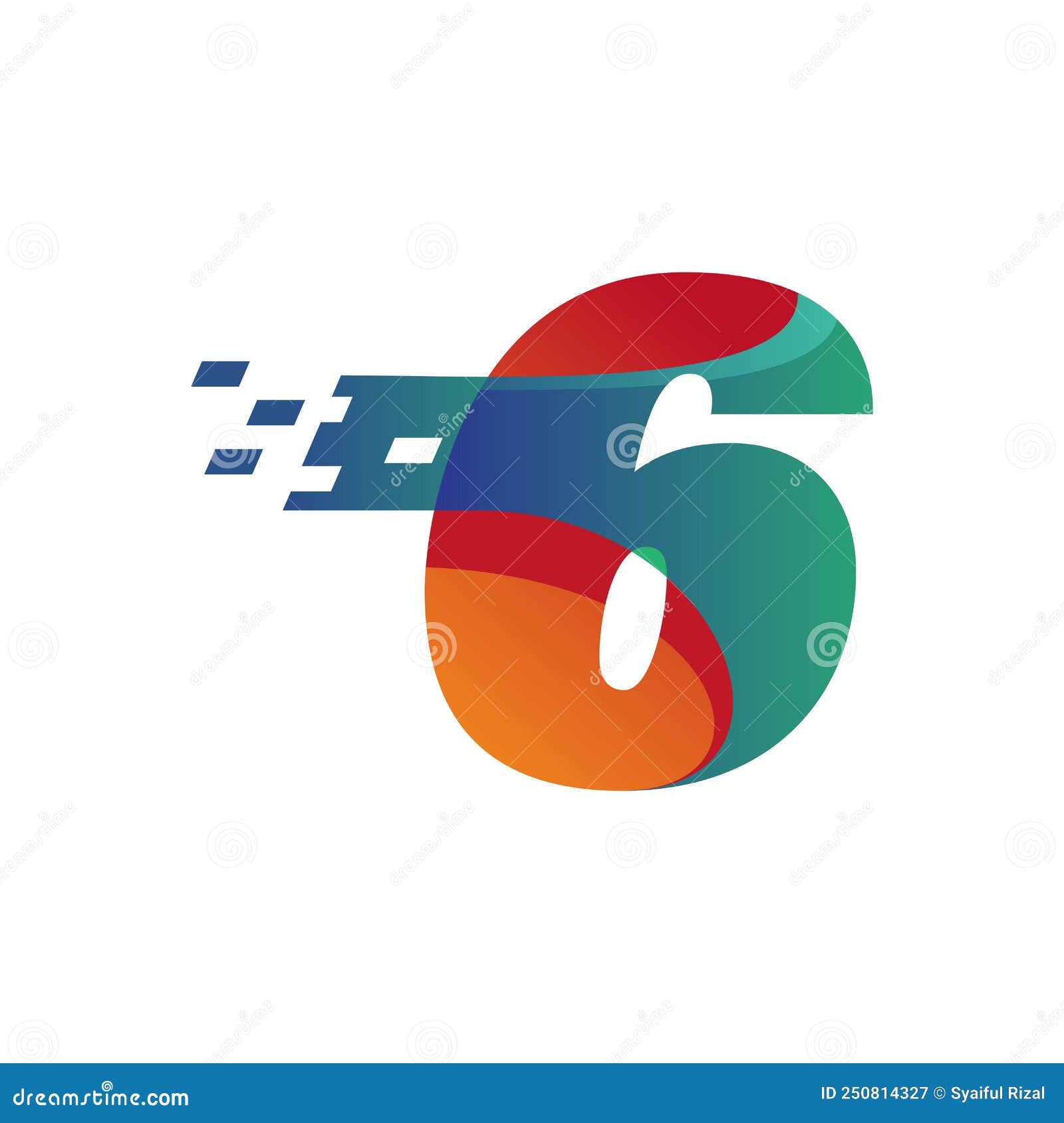 Number 6 Logo Technology with Color Stock Vector - Illustration of ...