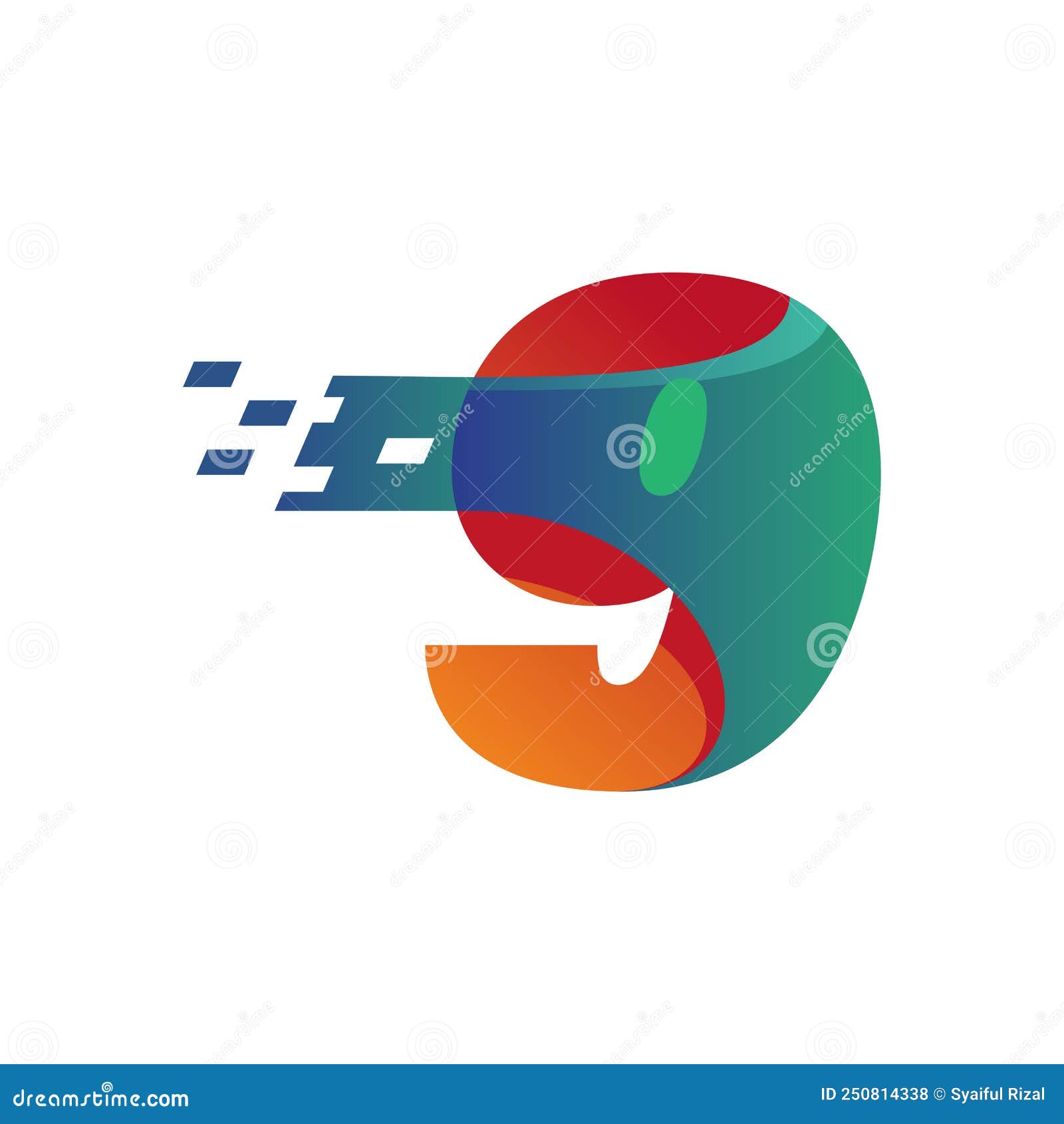 Number 9 Logo Technology with Color Stock Vector - Illustration of ...