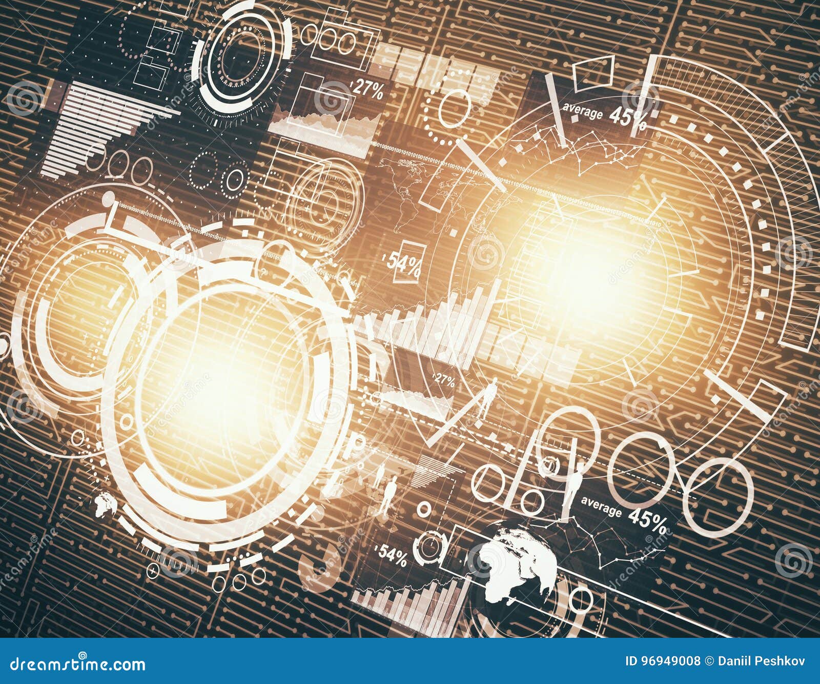 Technology, Analytics and Finance Concept Stock Illustration ...