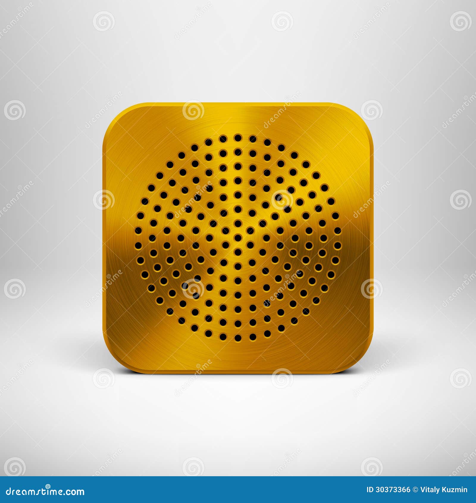 Technology App Icon With Gold Metal Texture Vector Illustration ...