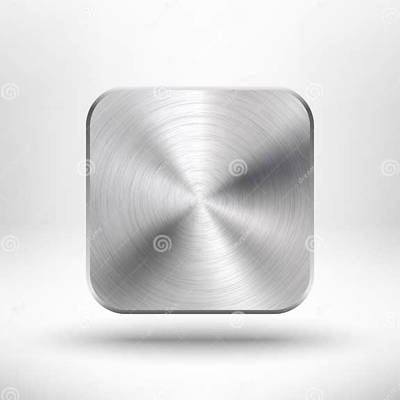 Technology App Icon with Metal Texture for Ui Stock Vector ...