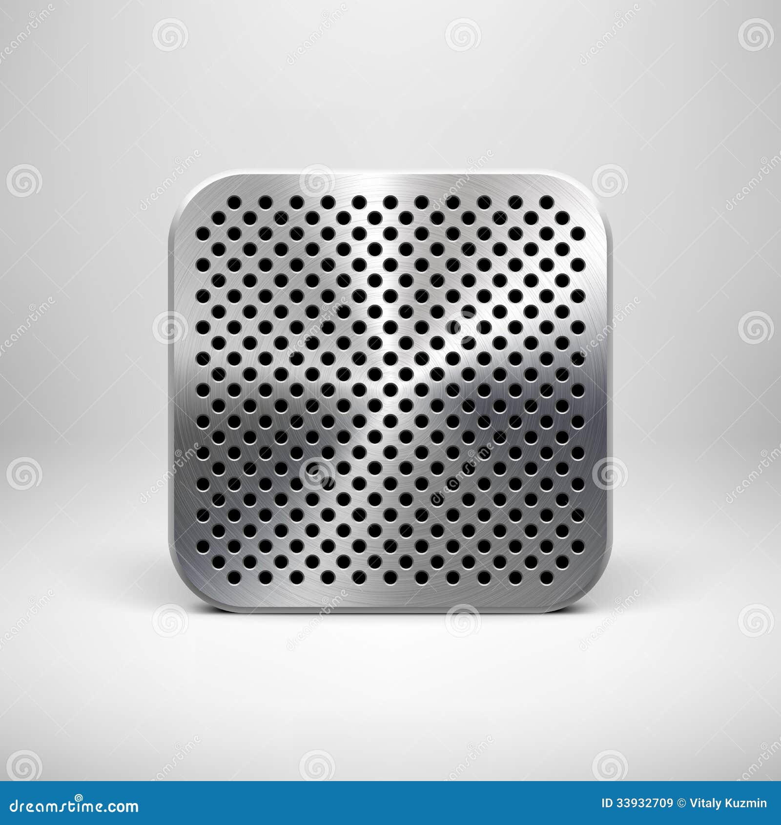 Technology App Icon Template with Metal Texture Stock Vector ...
