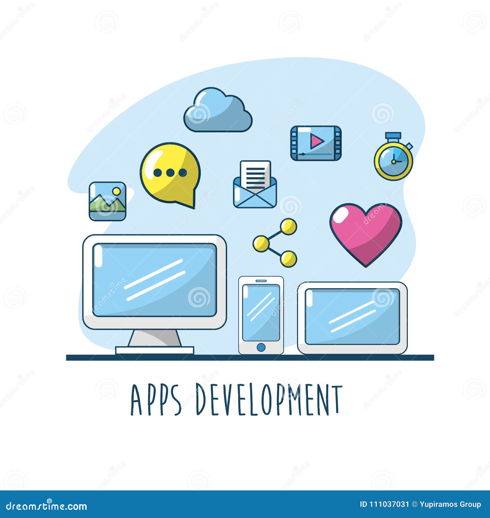 Technology Apps Connection To Digital Media Data Stock Vector ...