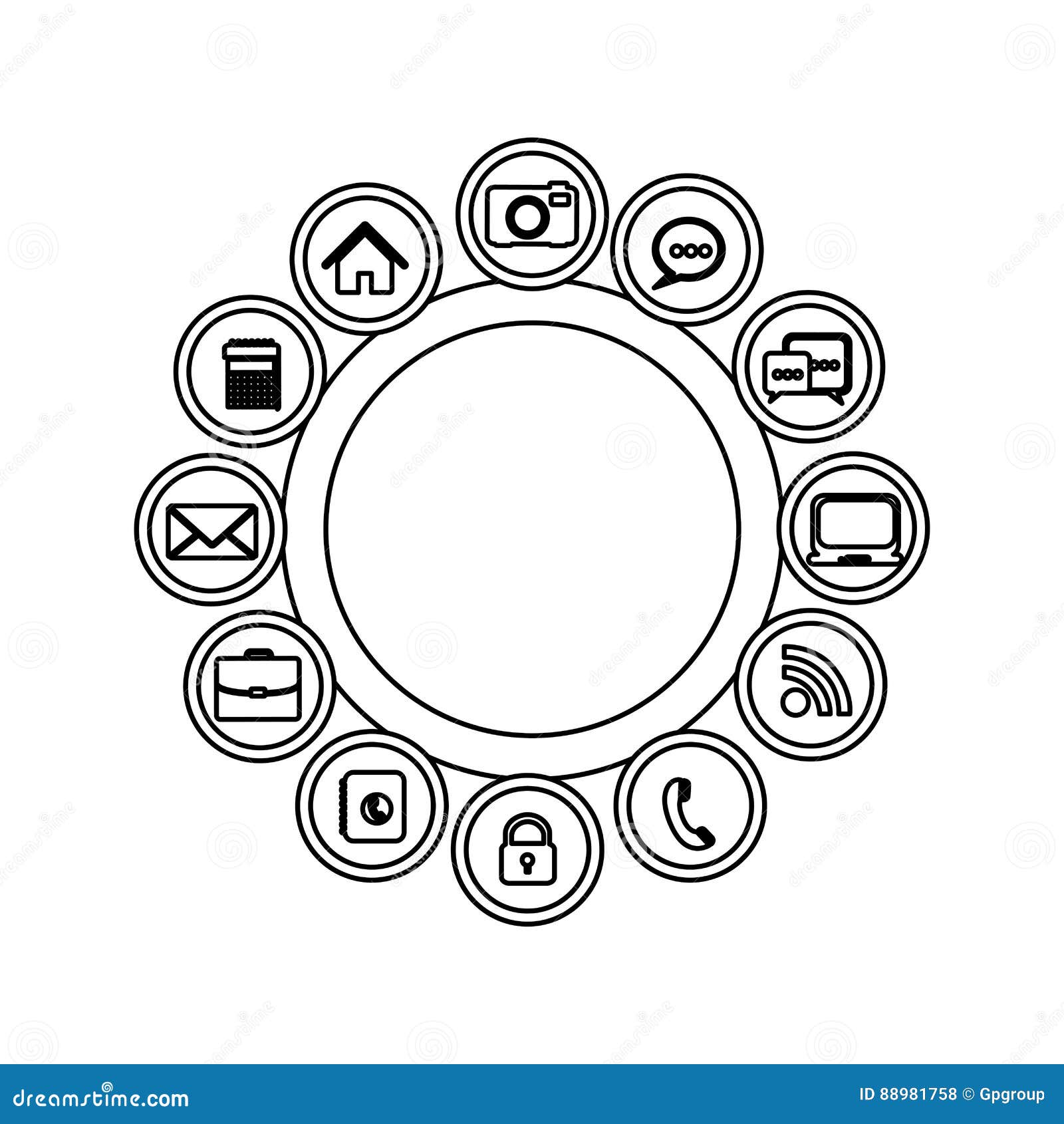 Technology Apps Connections Icon Stock Illustration - Illustration of ...