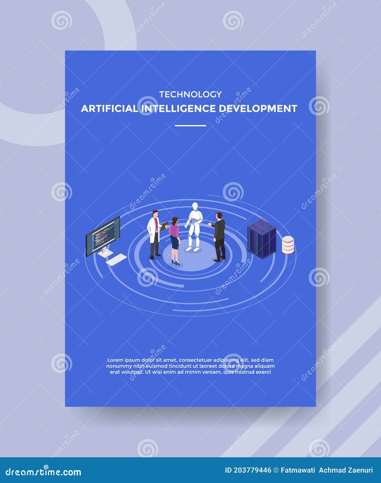 Technology Artificial Intelligence Development People Standing Front ...