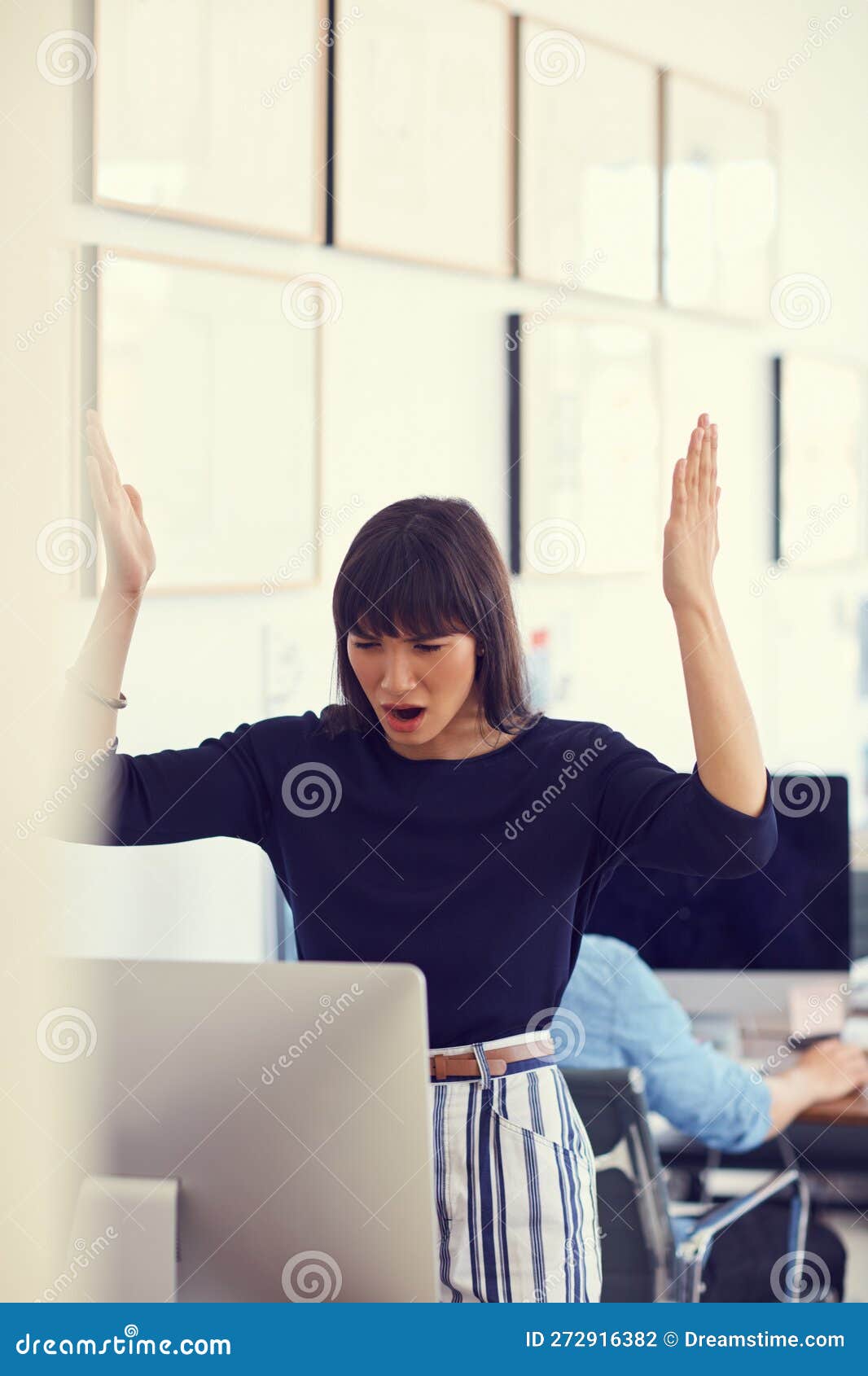 When Technology Attacks. a Young Businesswoman Using a Computer and ...