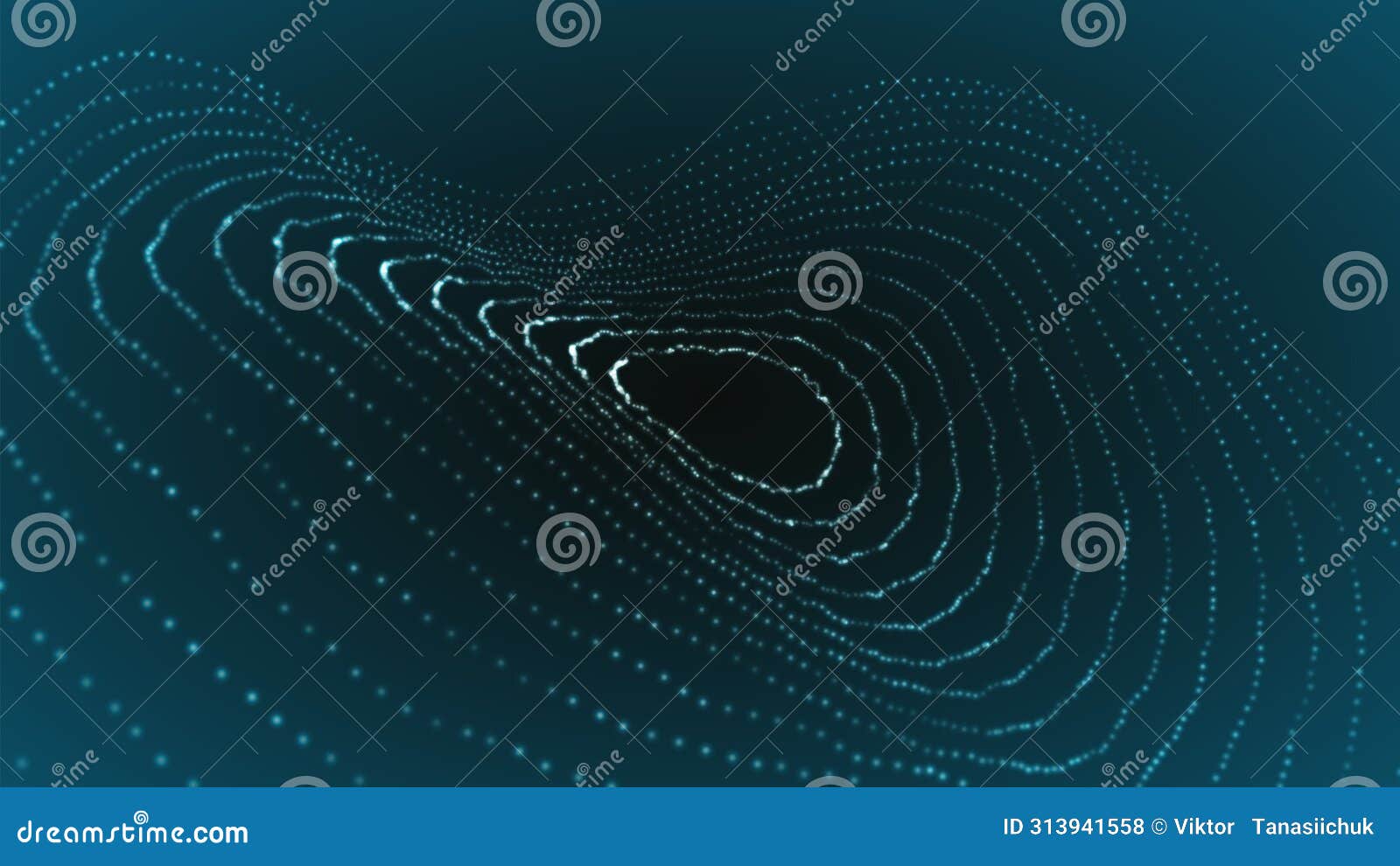 Technology Background. Abstract Circular Wave of Particles. Futuristic ...
