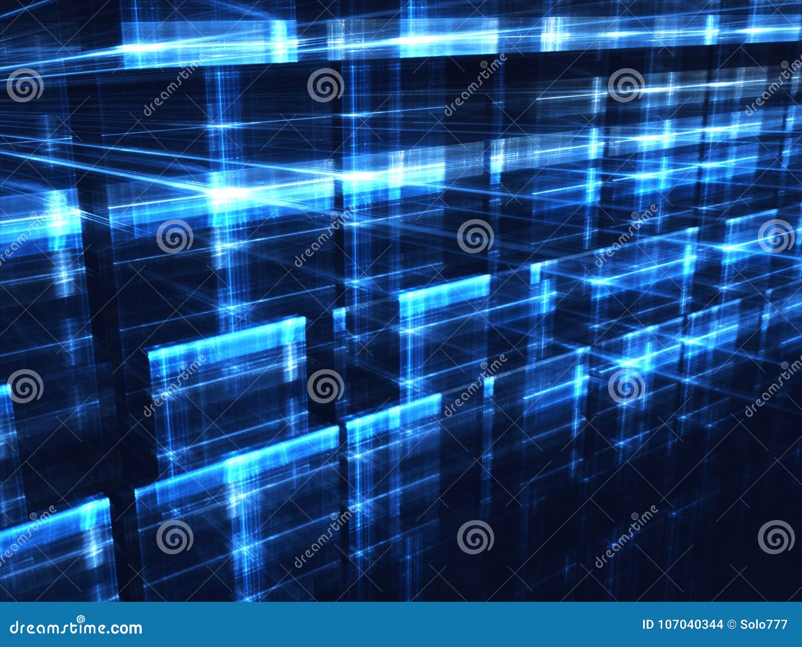 Glowing Grid - Abstract Digitally Generated Image Stock Illustration ...