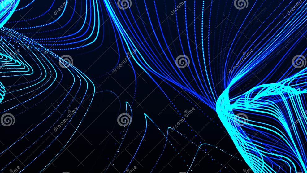 Technology Background. Abstract Digital Particle Wave. Futuristic Dotted Wave. Network ...