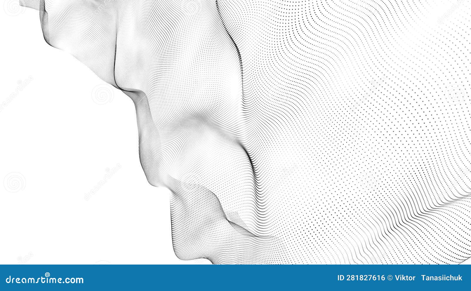 Technology Background. Abstract Digital Particle Wave. Futuristic Dotted Wave. Network ...