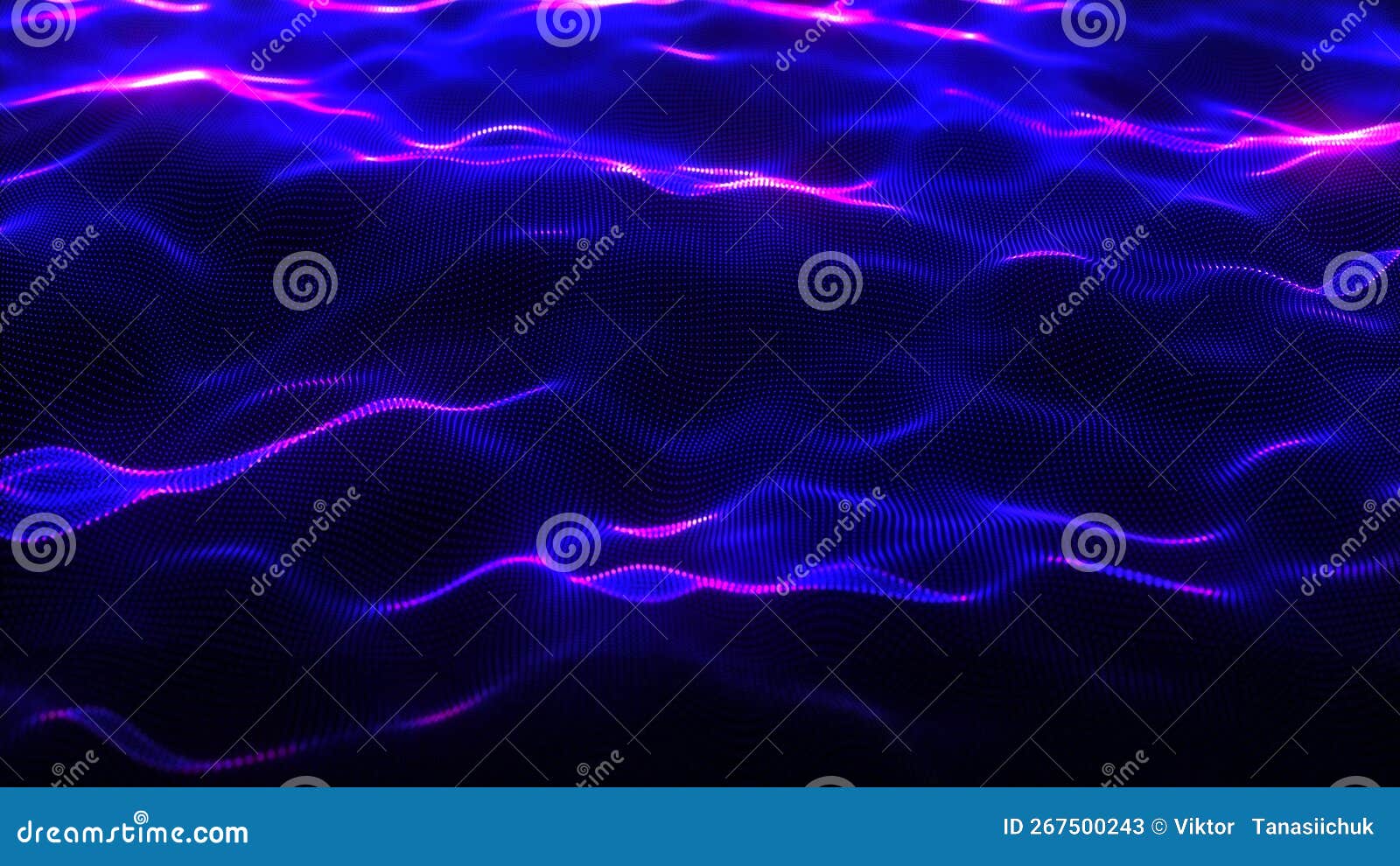 Technology Background Abstract Digital Particle Wave Futuristic Dotted Wave Network
