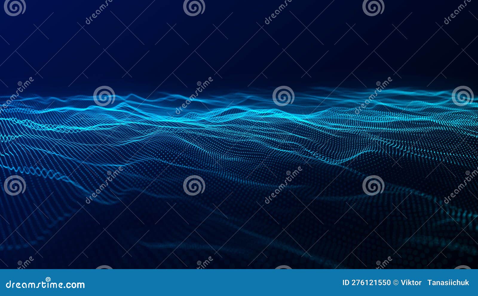 Technology Background. Abstract Digital Particle Wave. Futuristic Dotted Wave. Network ...