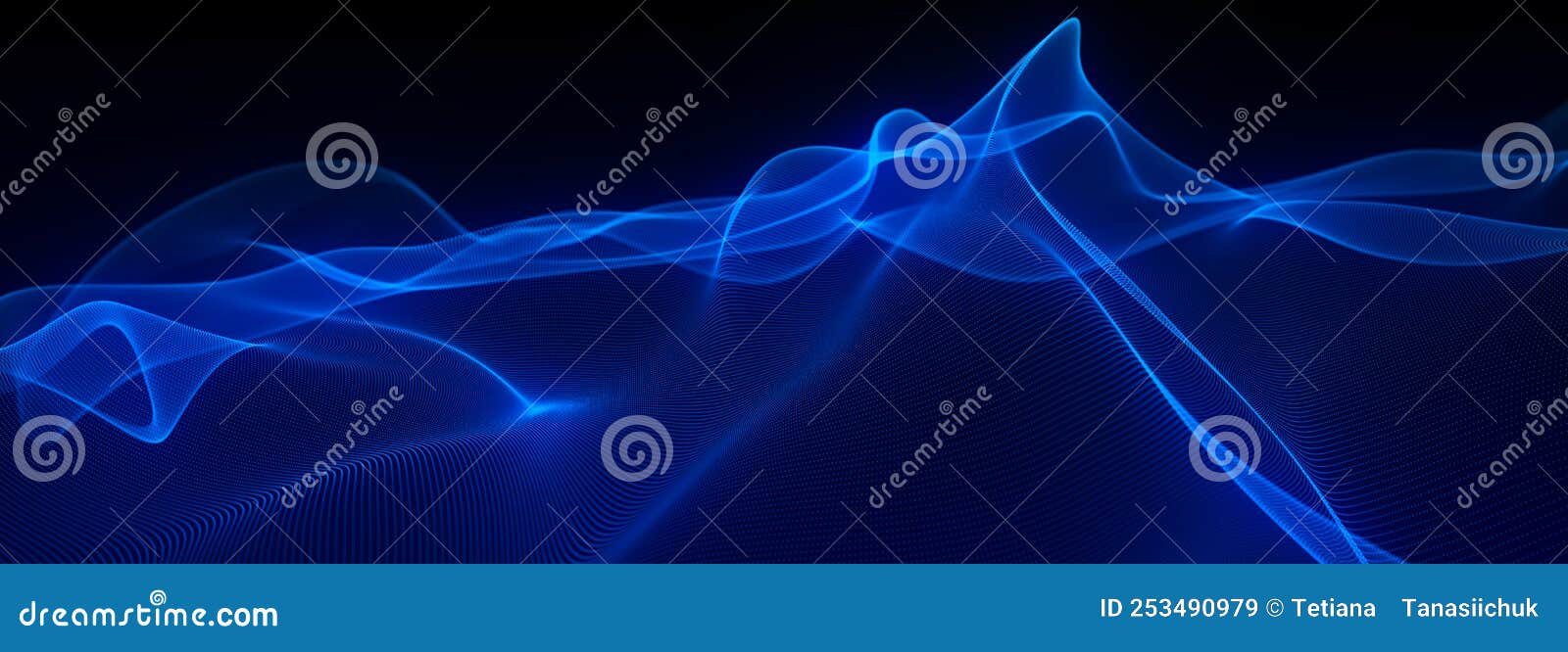 Technology Background . Futuristic Point Wave. Abstract Digital Wave of ...