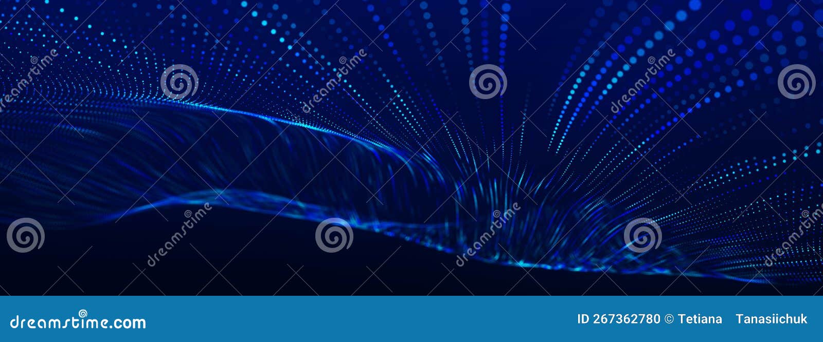 Technology Background . Futuristic Point Wave. Abstract Digital Wave of ...