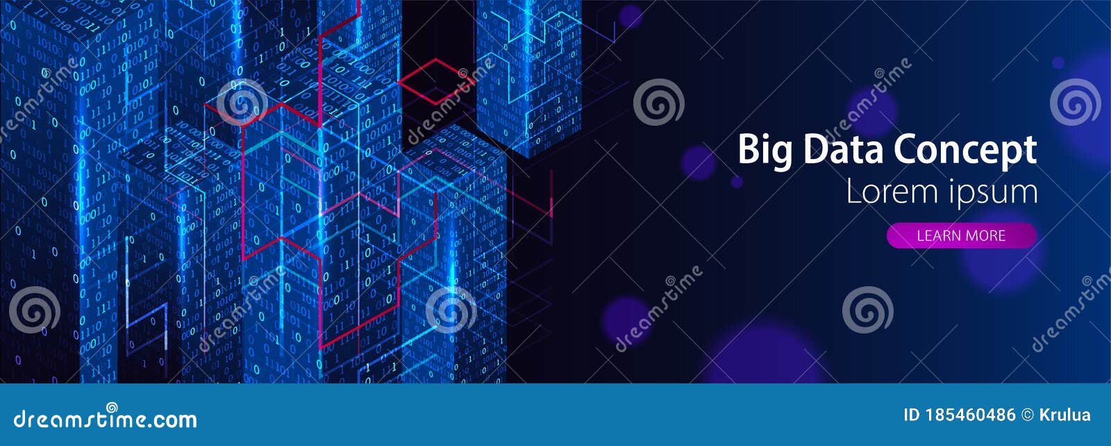 Technology Background Big Data Concept Binary Computer Code Vector Illustration Stock Vector