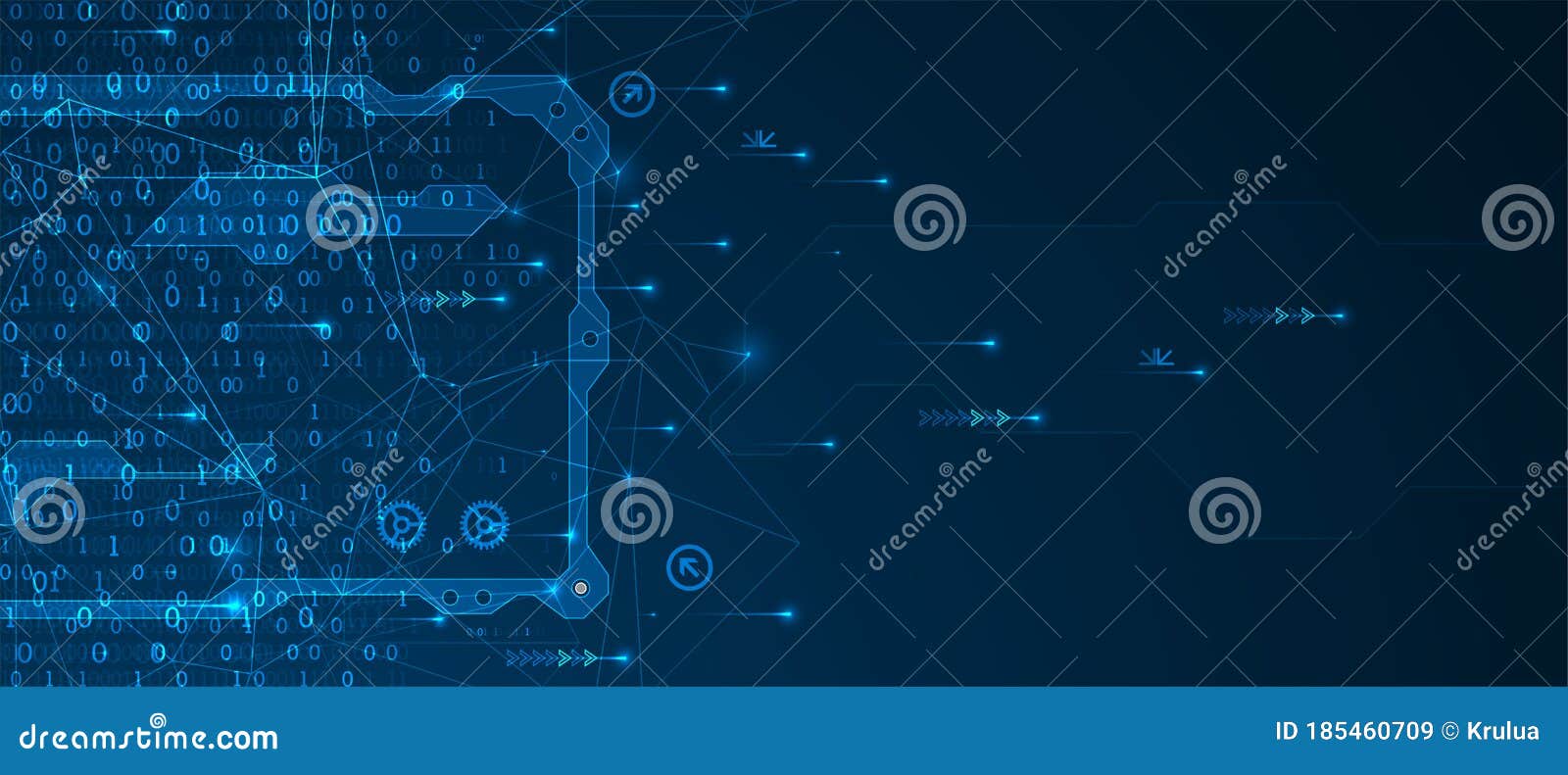 Technology Background. Big Data Concept. Binary Computer Code. Vector ...