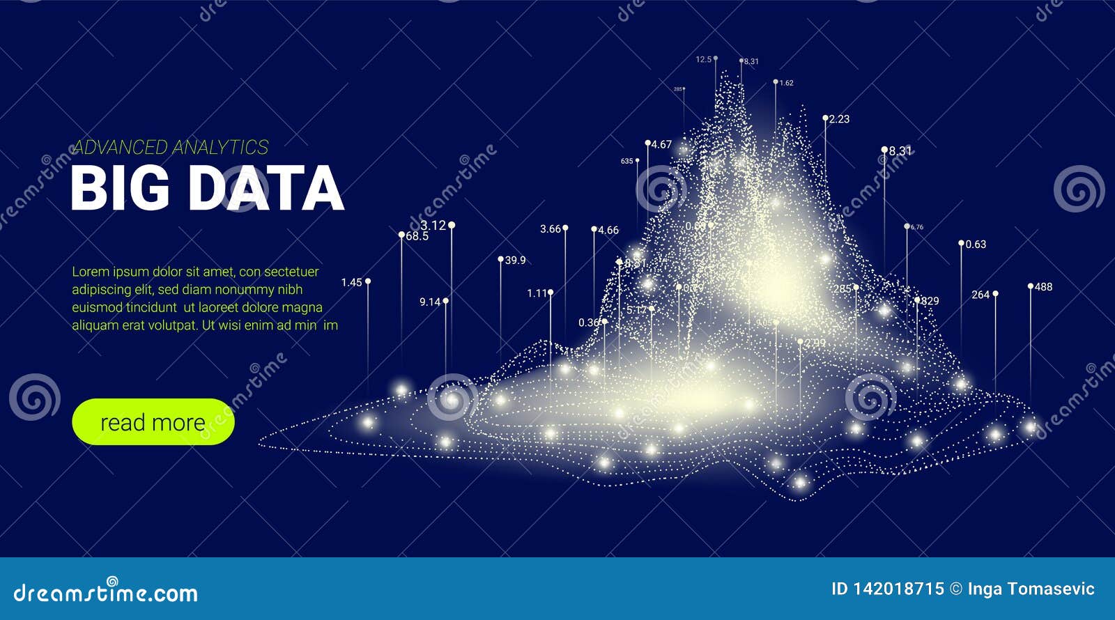 Technology Background, Big Data Stream. Stock Vector - Illustration of ...