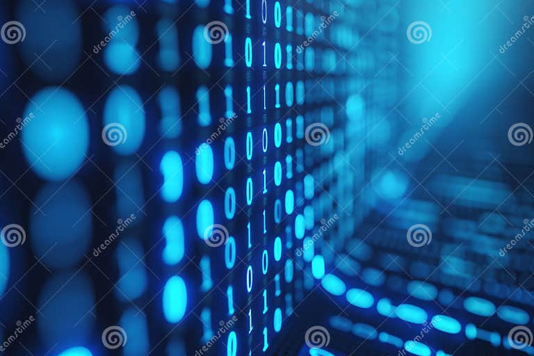 Technology Background of Binary Code - AI Generated Stock Illustration ...