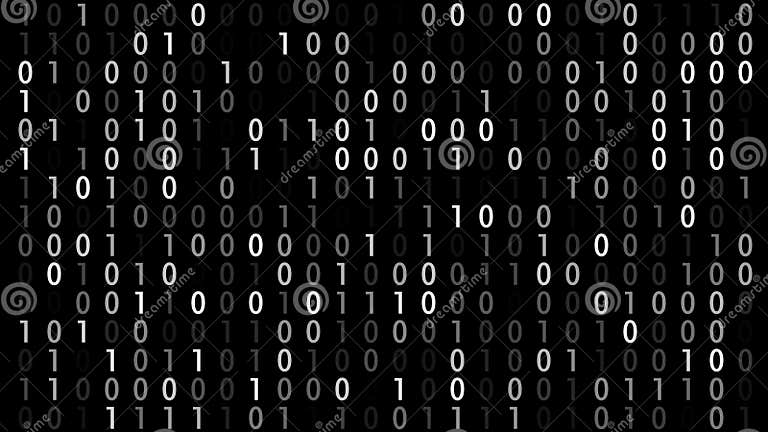 Technology Background Binary Code on Black Exploring Science of Digital Communication and ...