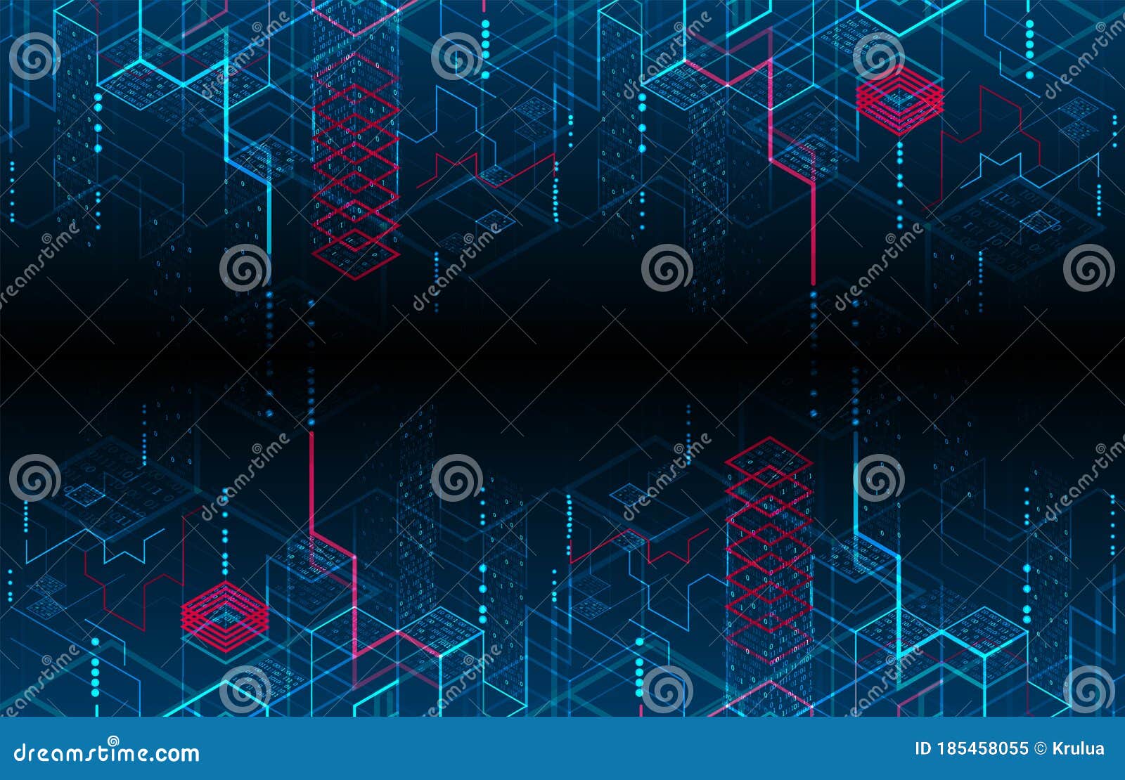 Technology Background. Binary Computer Code. Vector Illustration Stock ...