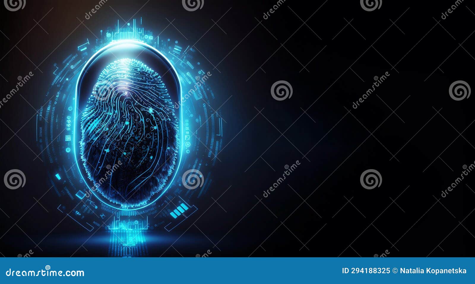 Technology Background, Biometric Authentication, Fingerprint Scanning ...