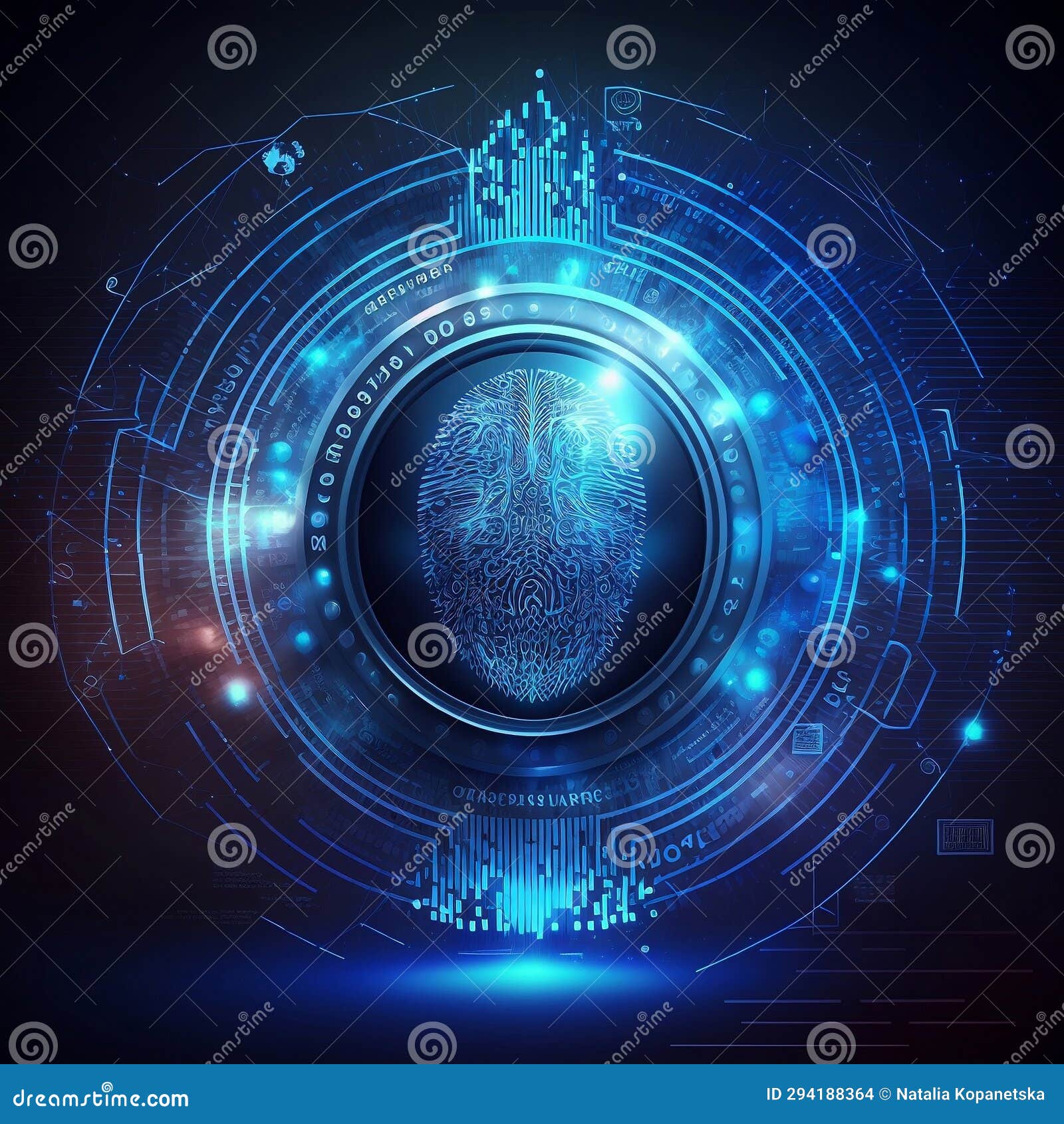 Technology Background, Biometric Authentication, Fingerprint Scanning ...