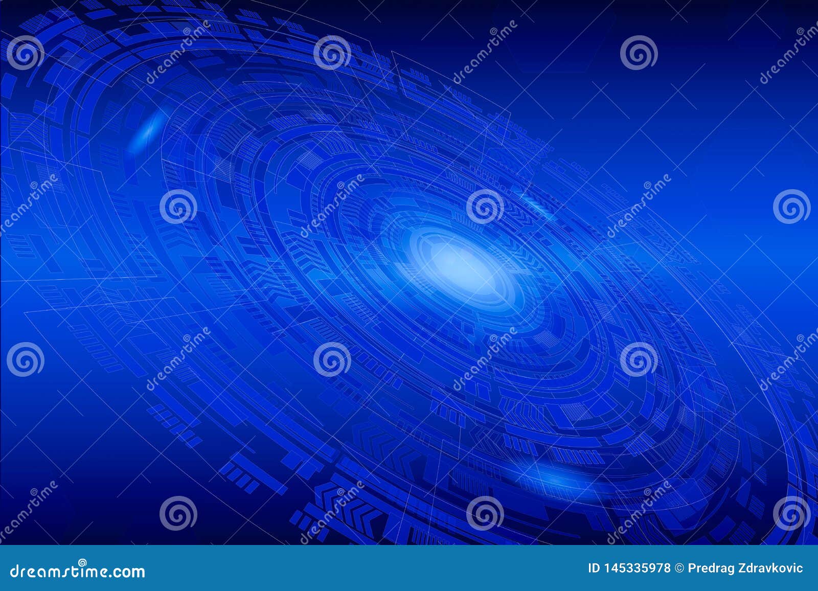 Technology Background with Blue Colors and Different Shapes Stock ...