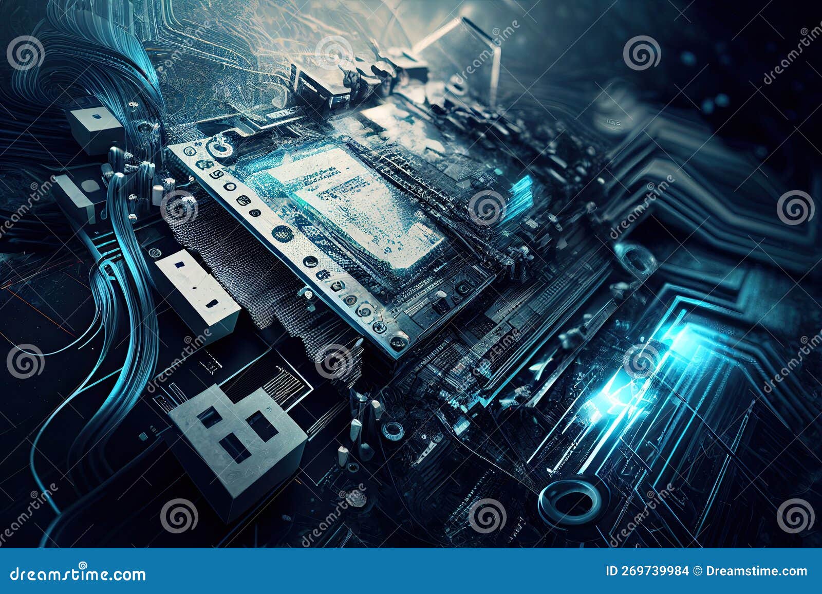 Technology Background Blue Glow Light, Abstract Digital Graphic Design ...
