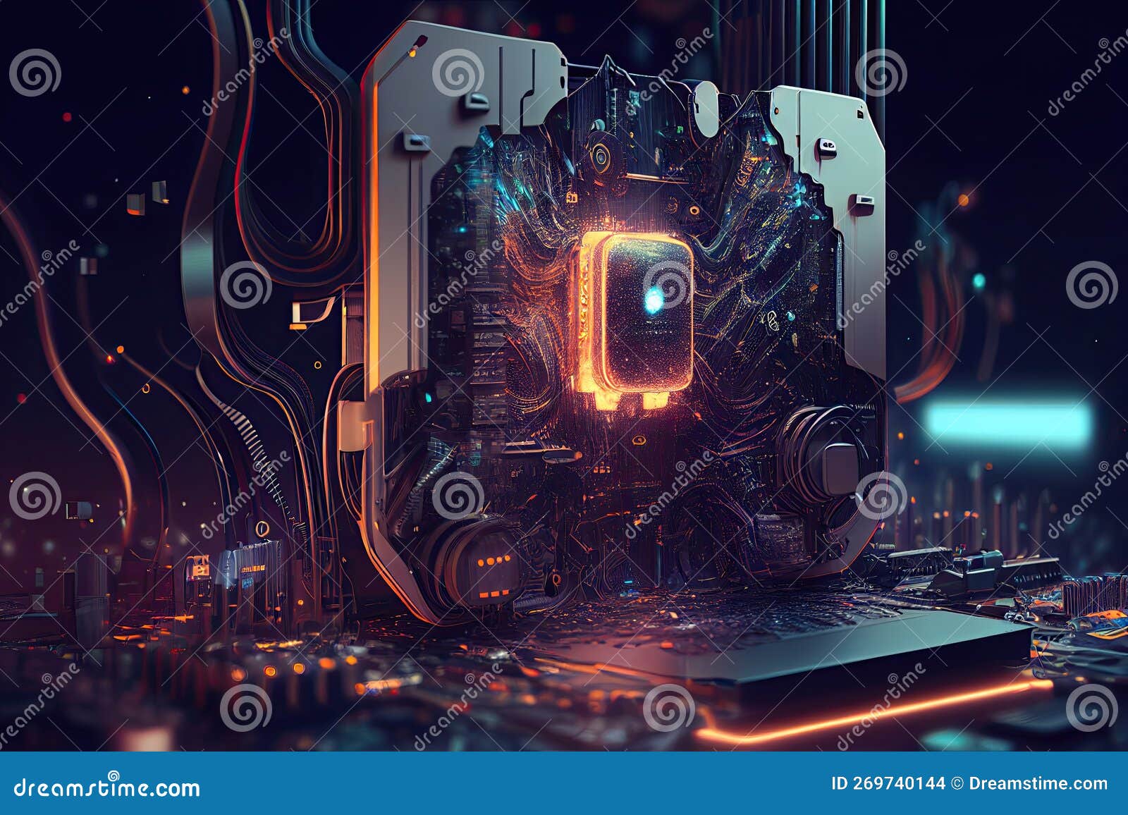 Technology Background Blue Glow Light, Abstract Digital Graphic Design ...