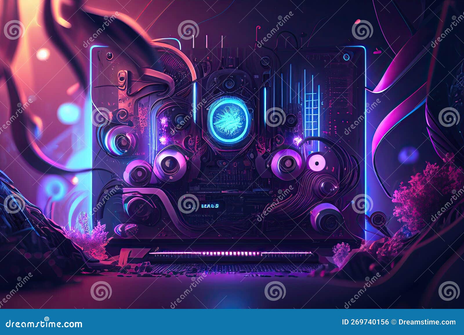 Technology Background Blue Glow Light, Abstract Digital Graphic Design ...