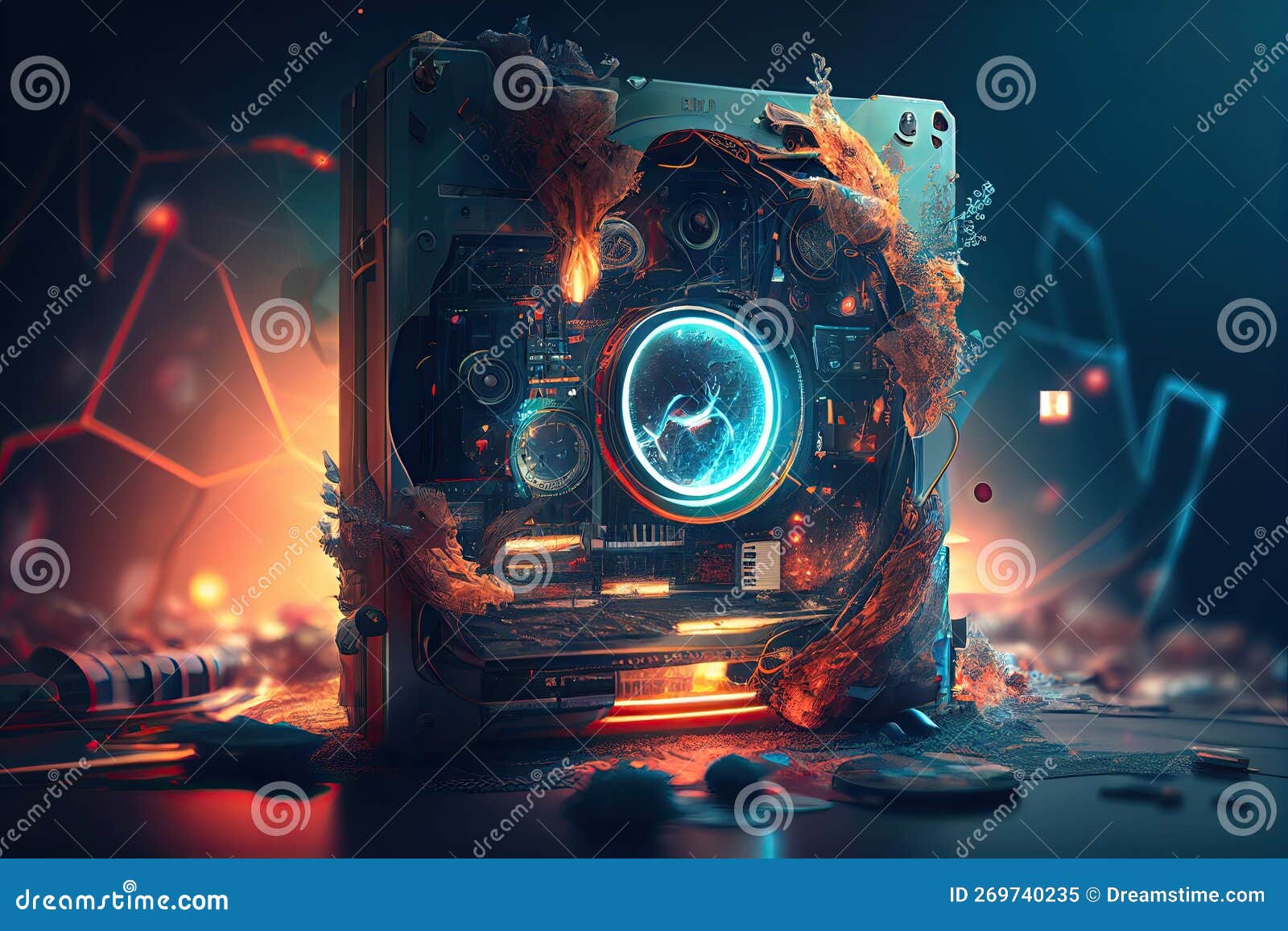 Technology Background Blue Glow Light, Abstract Digital Graphic Design ...